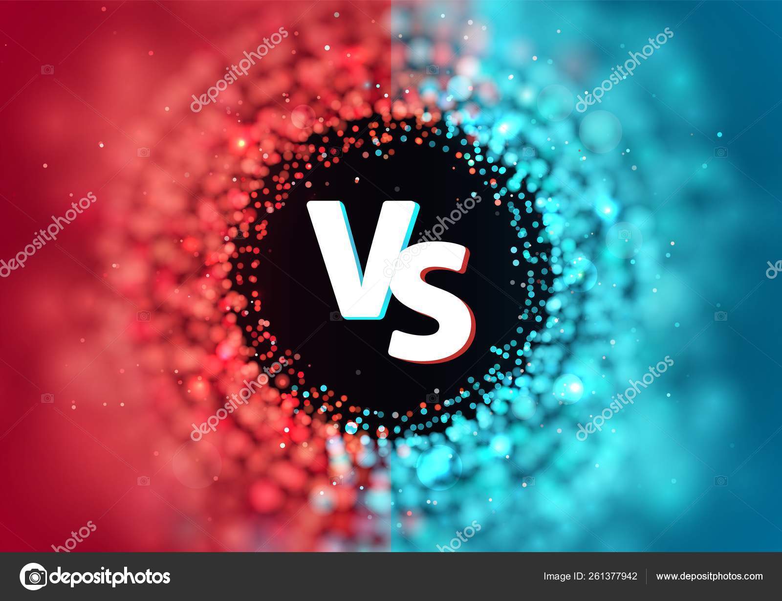 Versus battle template vector illustration. VS letters on blurred ...