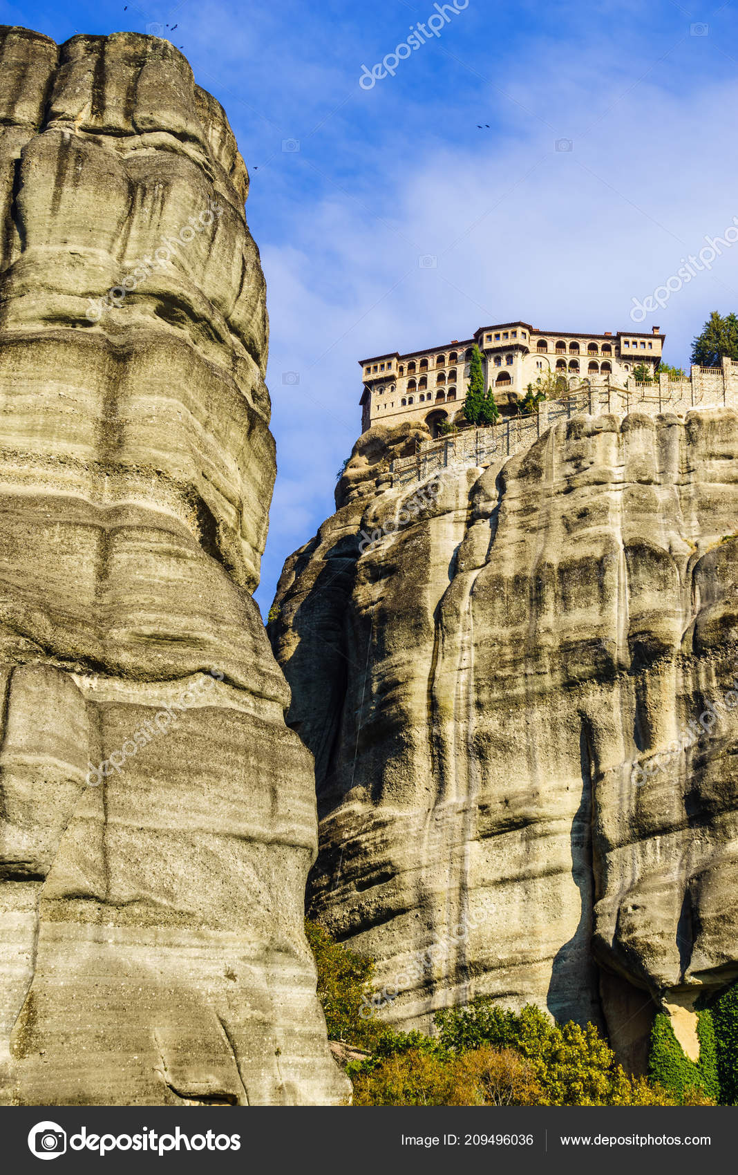 Monastery Cliff Meteora Kalambaka Thessaly Greece Greek Destinations ...
