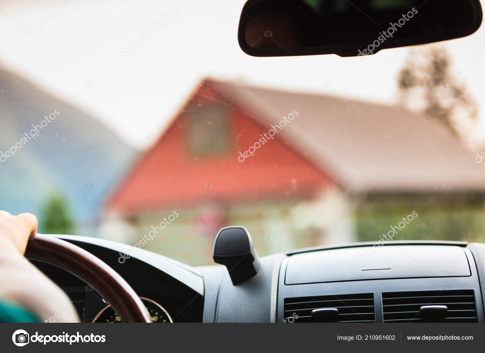 Car Driving View Dashboard Window Traveling Using Vehicles Concept ...