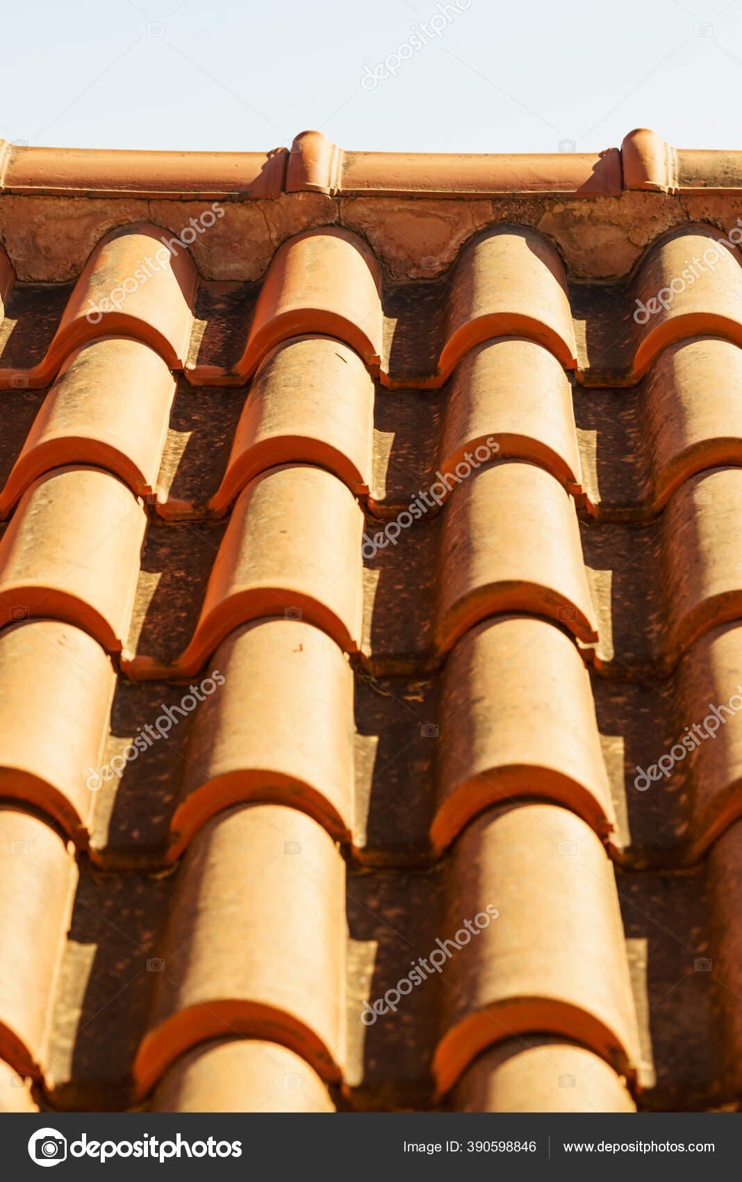 Red Tiles Roof Texture Architecture Background Detail House Close ...