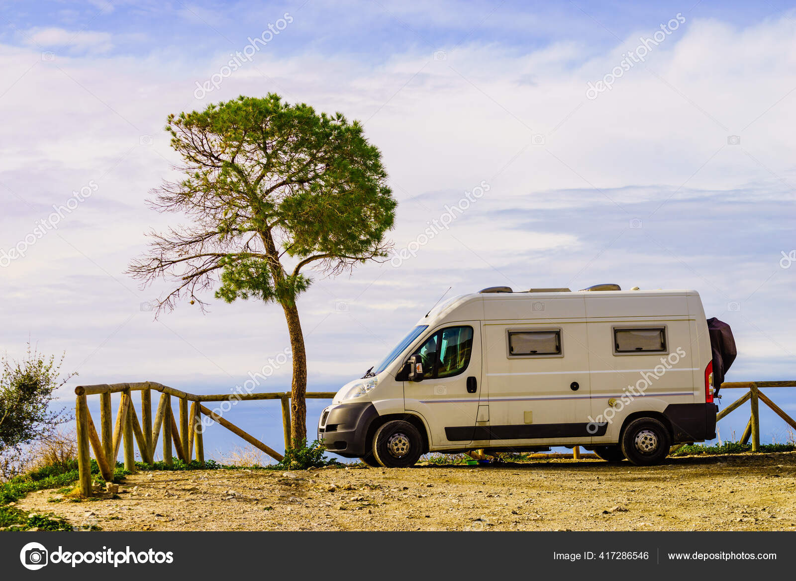 Camper Van Spanish Coast Seaside Cliffs Maro Cerro Gordo Costa — Stock ...