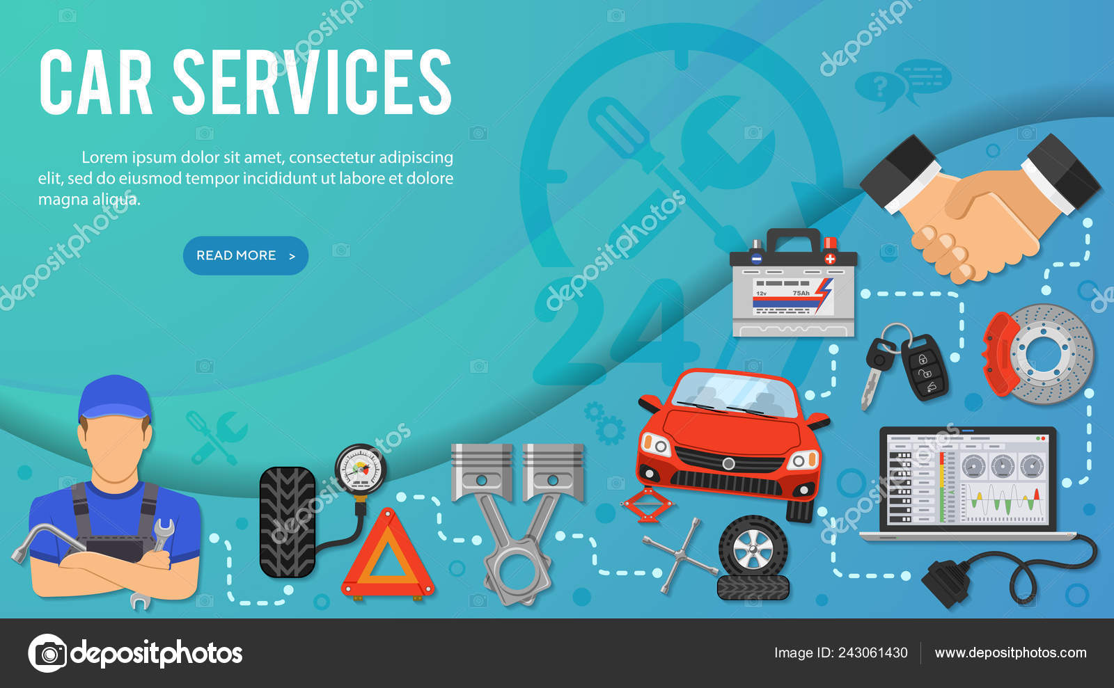Car Services Banner Stock Vector by ©TAlexey 243061430