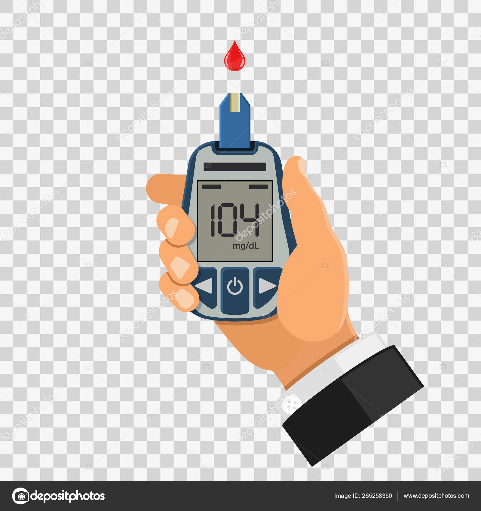 Glucómetro en la mano Vector de stock por ©TAlexey 265258350