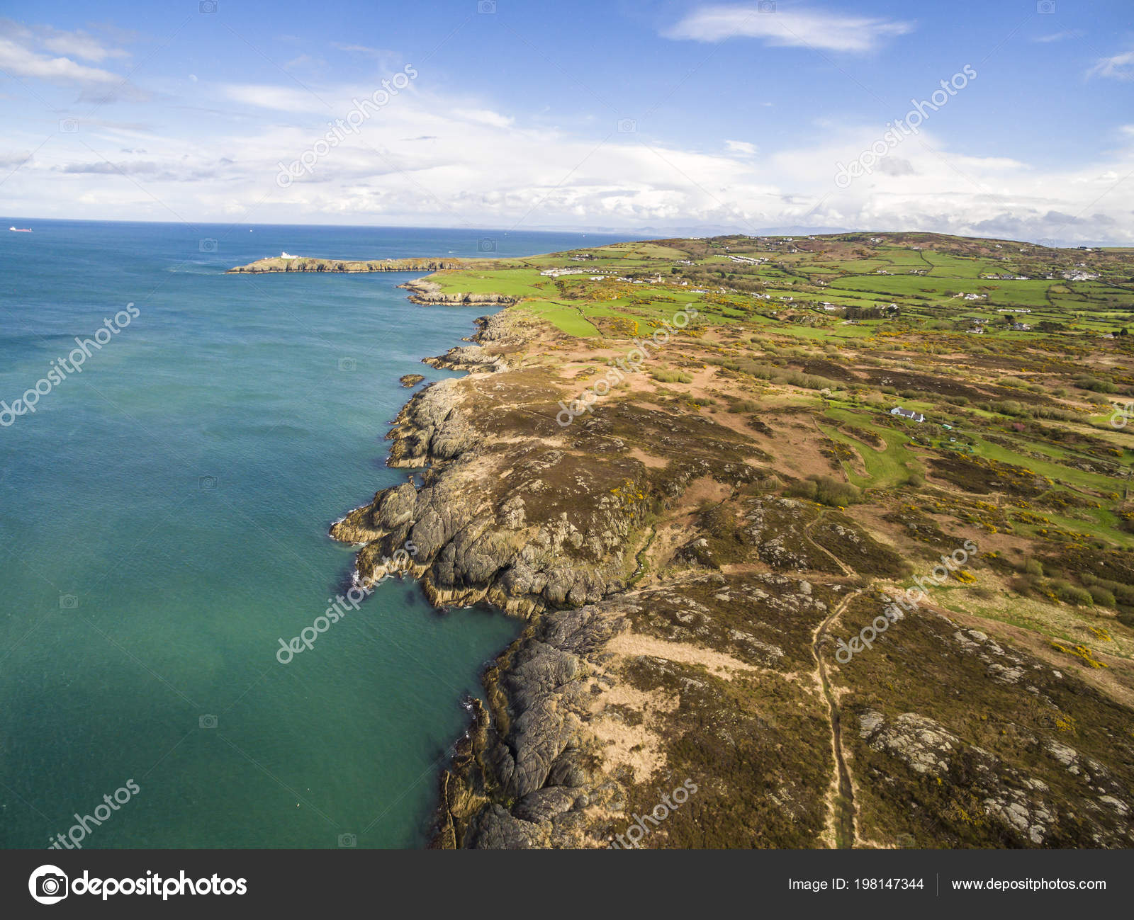 Aerial view of Amlwch Harbour on Anglesey, North Wales, UK — Stock ...