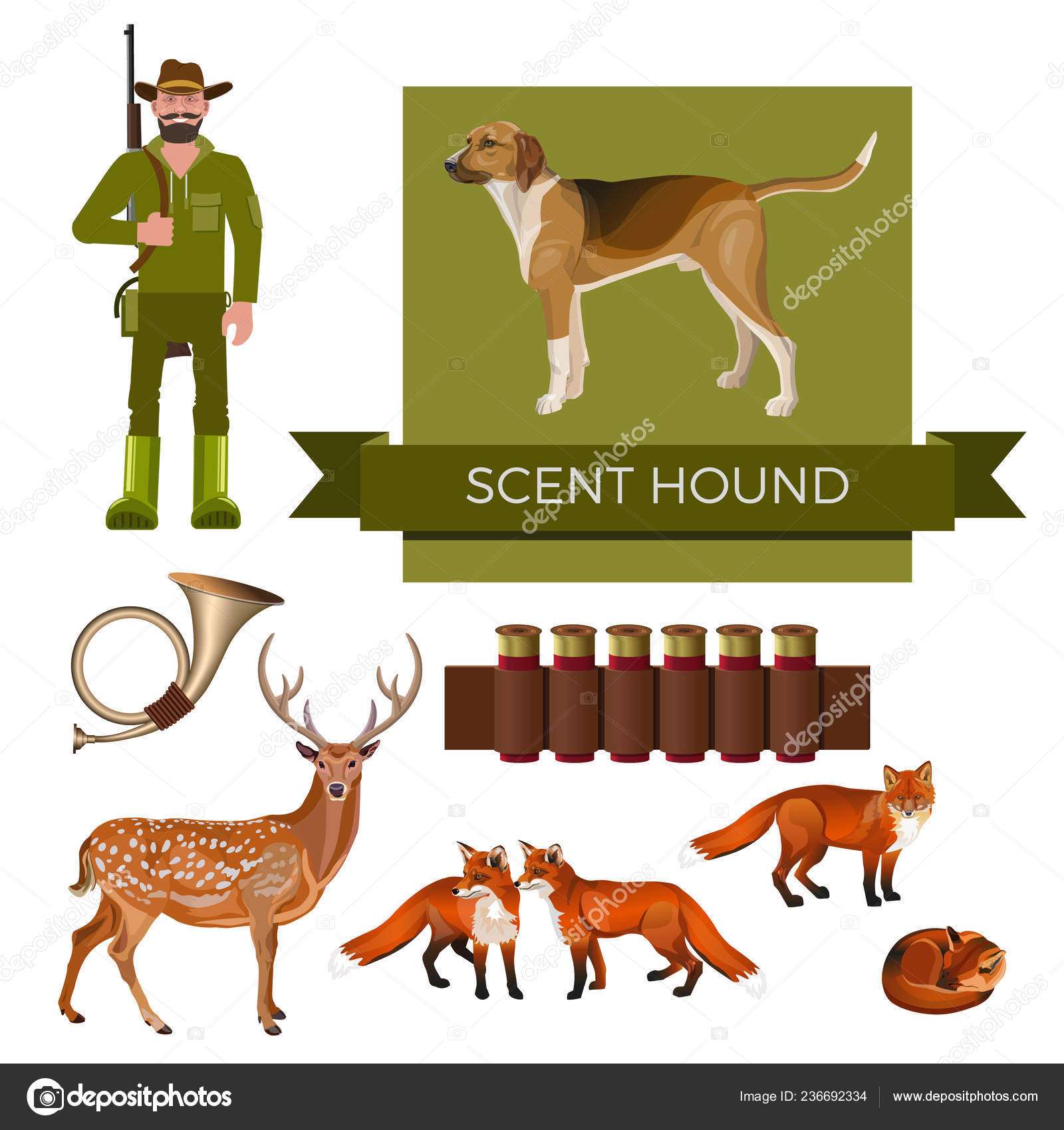 Hunting dog vector Stock Vector Image by ©newgena #236692334