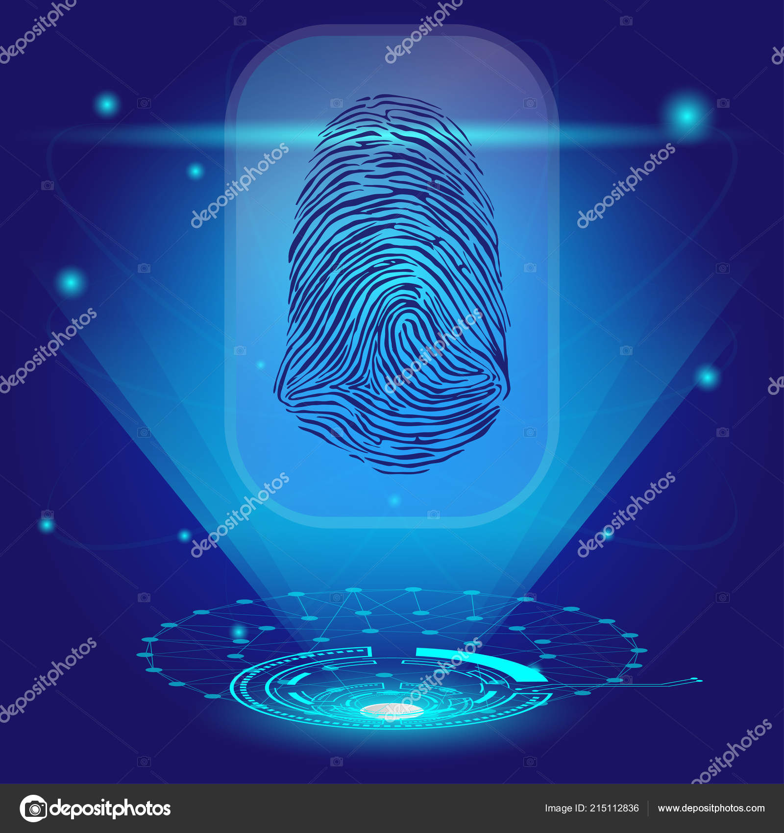 Cyber Security Concept Fingerprint Interface Future Technology ...