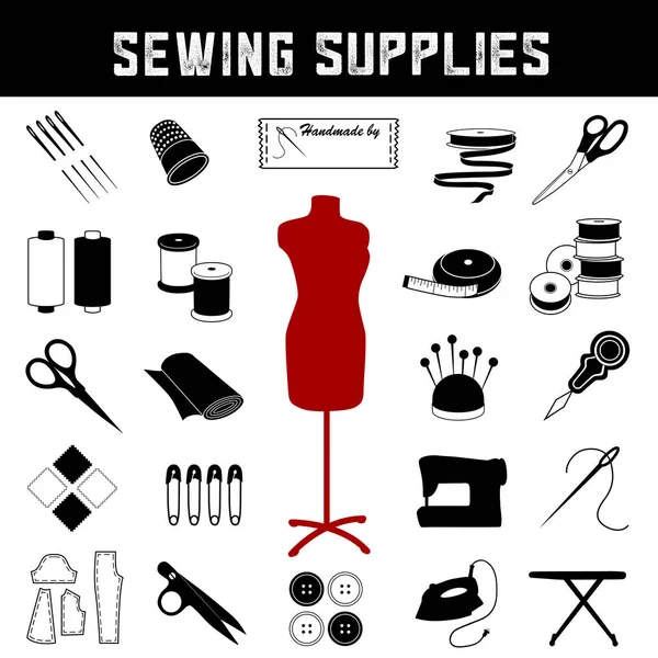 Sewing And Tailoring Stickers Rainbow Colors — Stock Vector