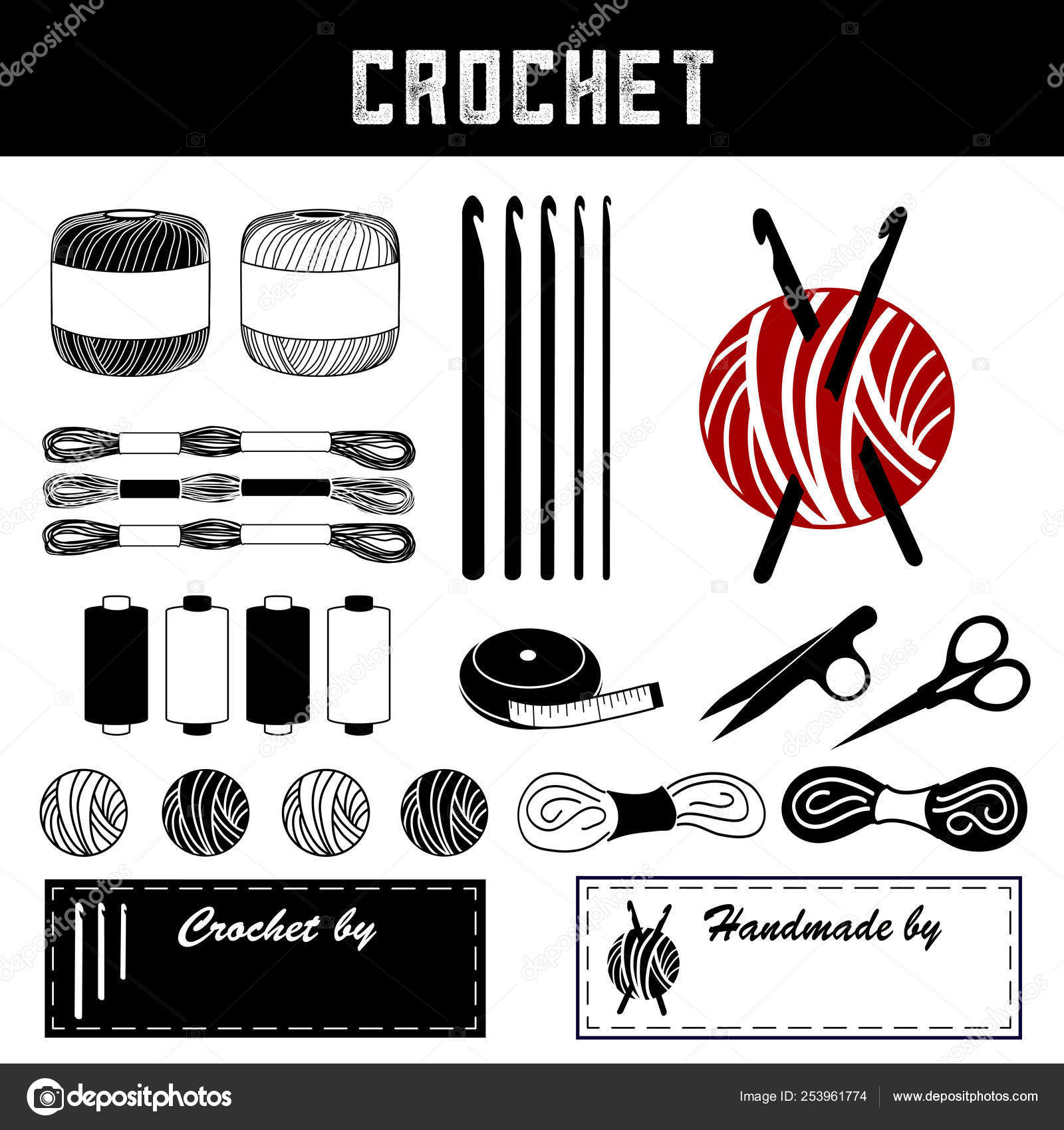Crochet Clipart Black And White at Nate Frederick blog