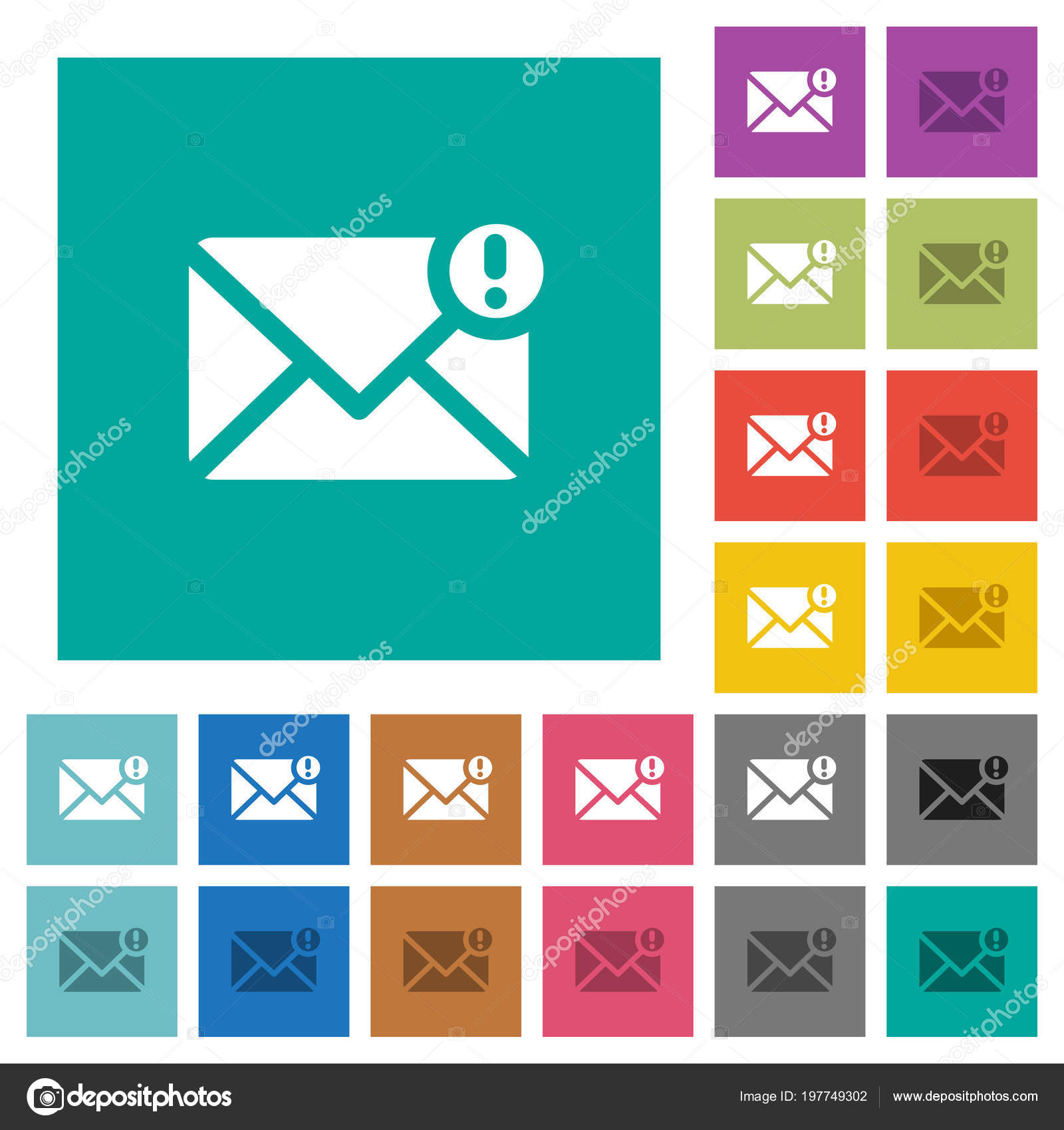 Important Message Multi Colored Flat Icons Plain Square Backgrounds ...