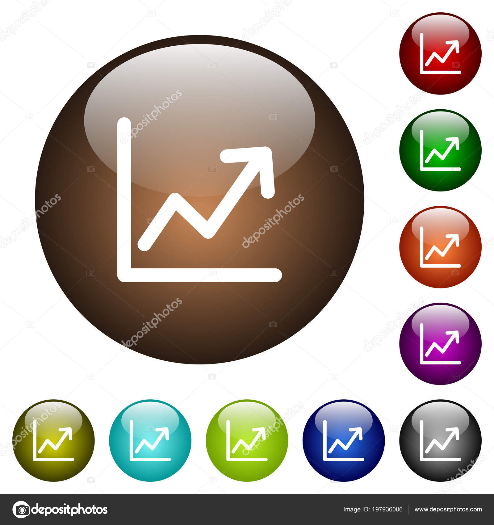Line Graph White Icons Color Glass Buttons Stock Vector by ...