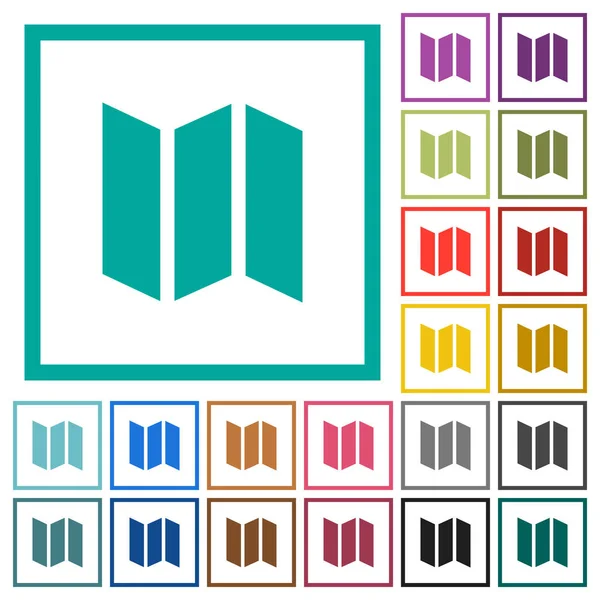 Collapsible Map Outline Simple Icons Color Rounded Square Frames White ...