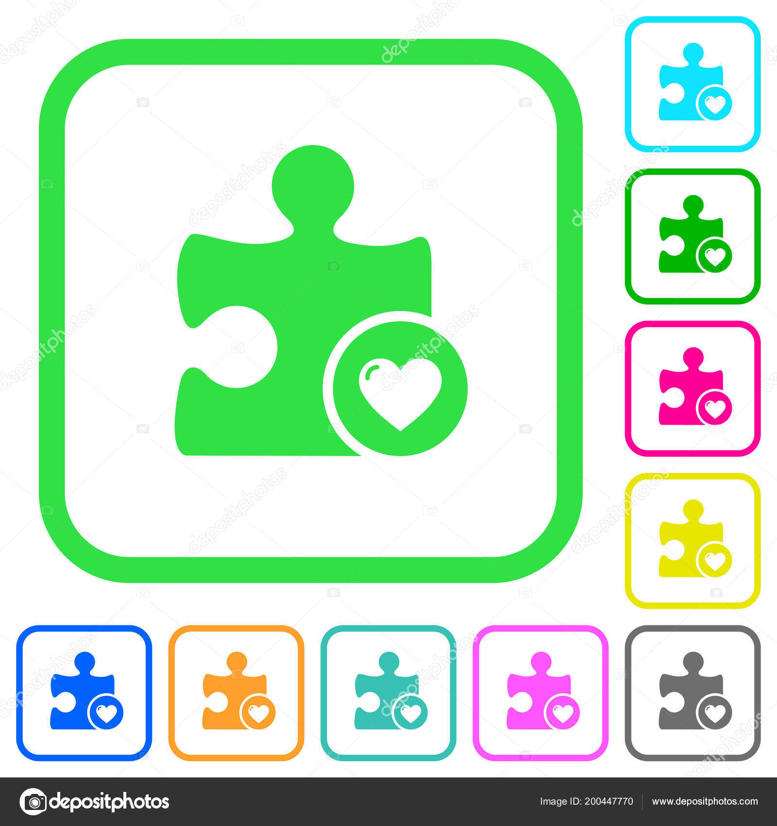 Favorite Plugin Vivid Colored Flat Icons Curved Borders White ...