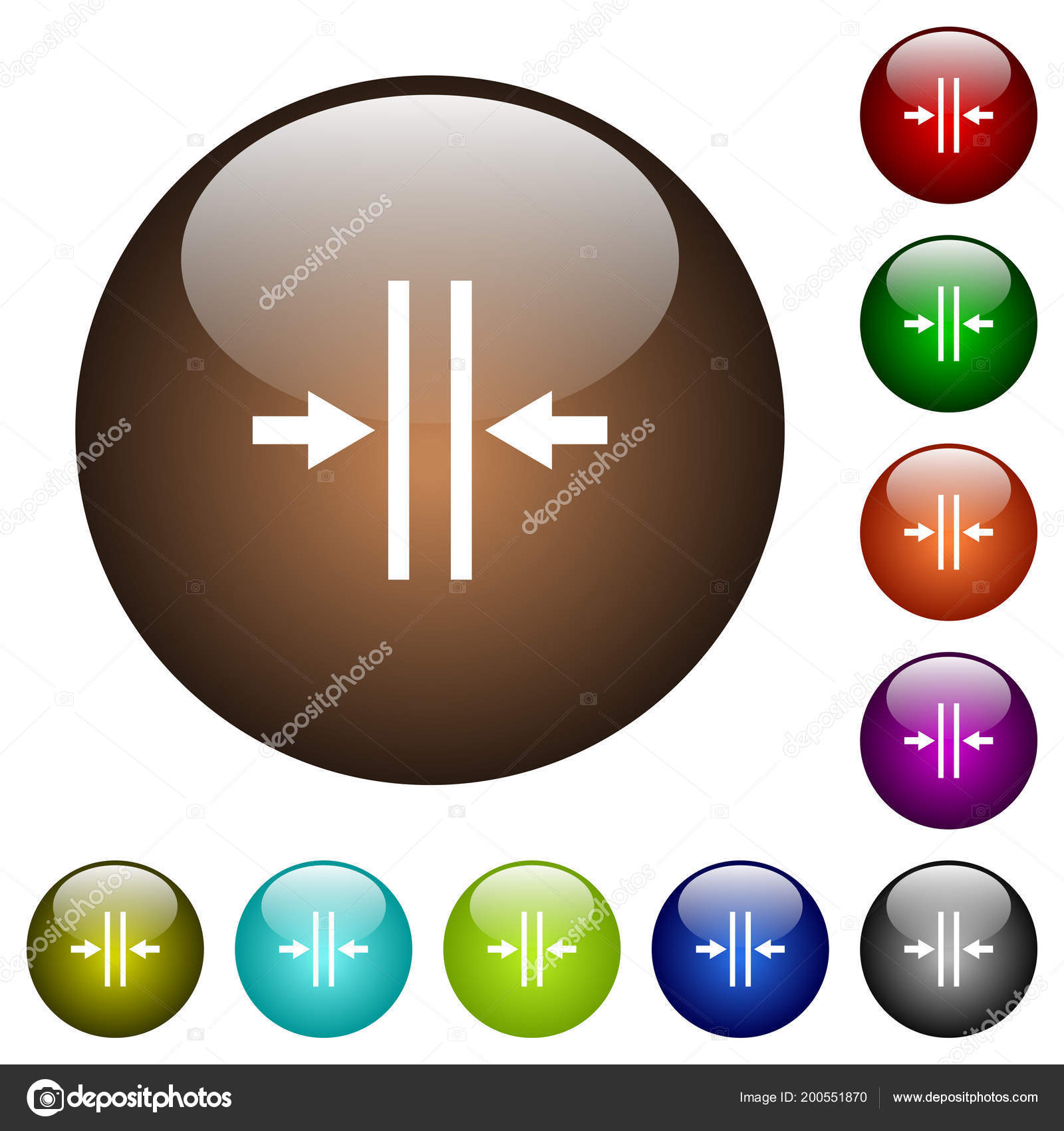 Adjust Text Column Gutter White Icons Color Glass Buttons Stock Vector by ©renegadehomie 200551870