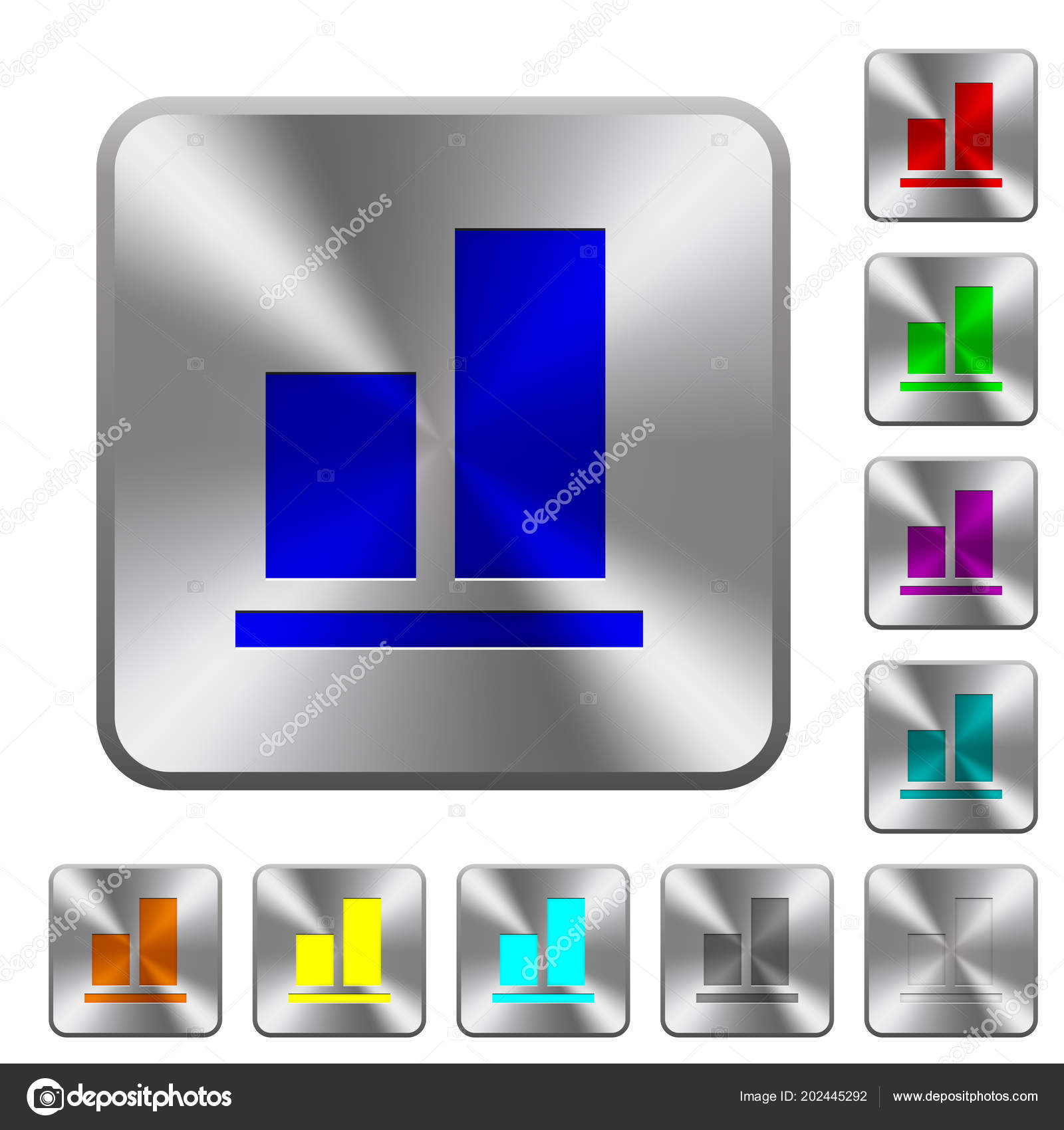 Align Bottom Engraved Icons Rounded Square Glossy Steel Buttons Stock ... Align Bottom Engraved Icons Rounded Square Glossy Steel Buttons Stock ...