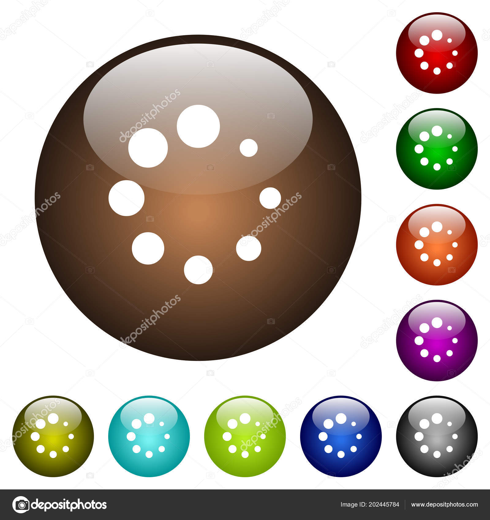 Preloader Symbol White Icons Color Glass Buttons Stock Vector by ...
