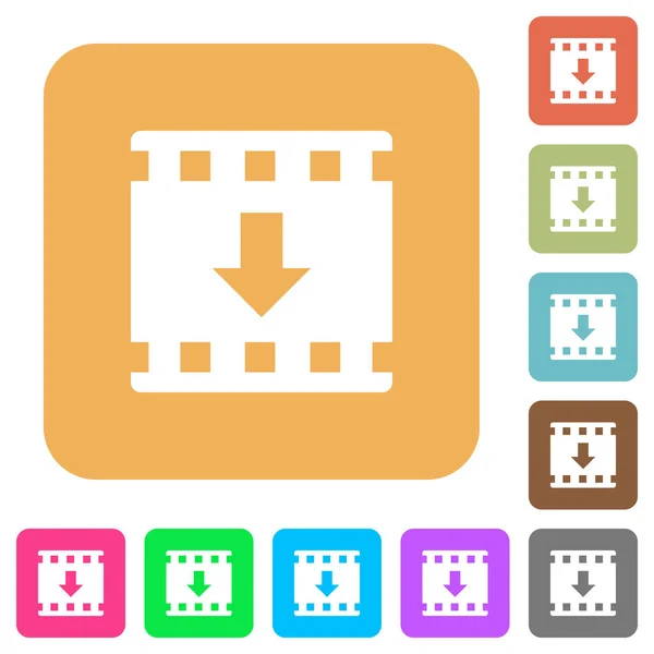 Export Movie Flat Icons Rounded Square Vivid Color Backgrounds Stock Vector by ©renegadehomie ...