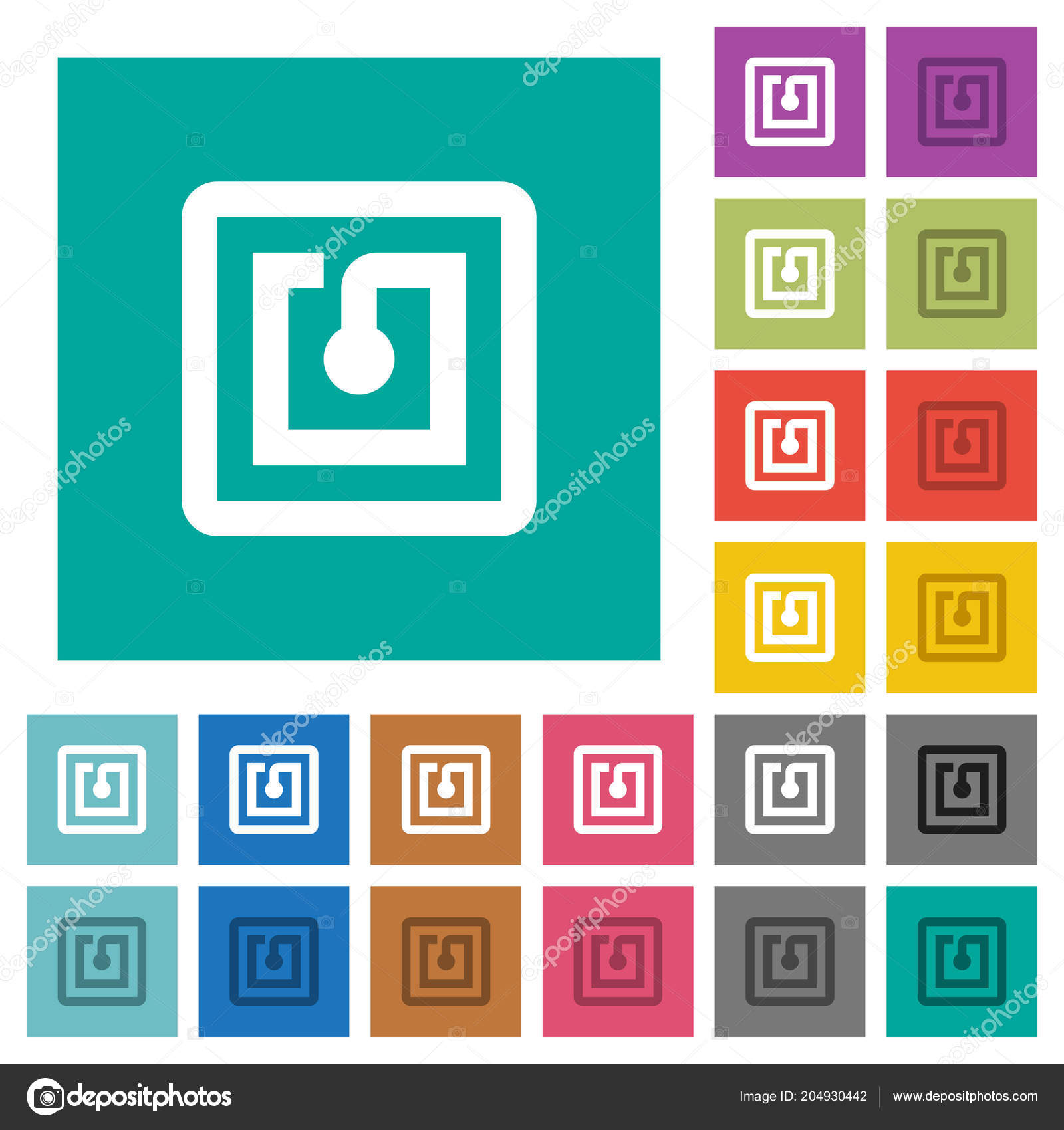 Nfc Sticker Multi Colored Flat Icons Plain Square Backgrounds Included ...