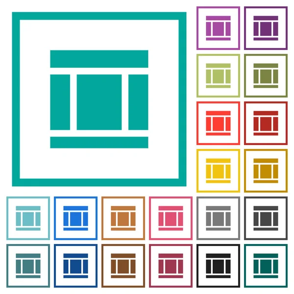Three Columned Web Layout Outline Flat Color Icons Square Frames Stock ...
