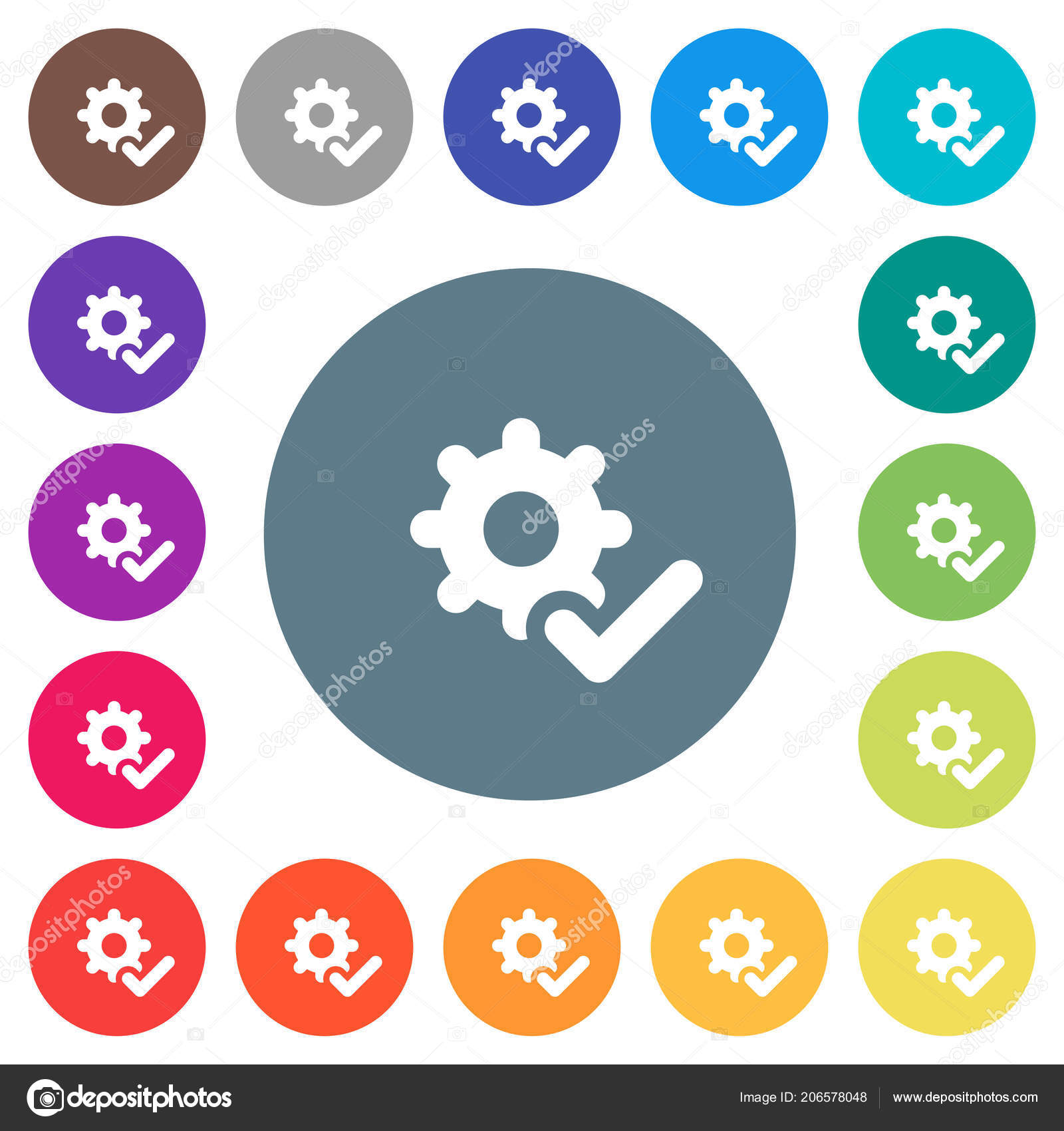 Settings Flat White Icons Color Backgrounds Background Color Variations ...