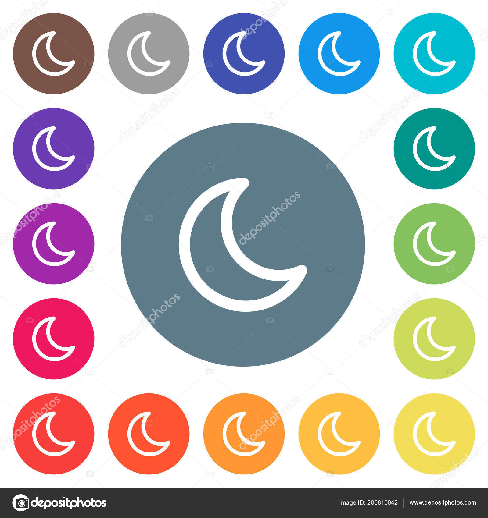 Moon Shape Flat White Icons Color Backgrounds Background Color ...