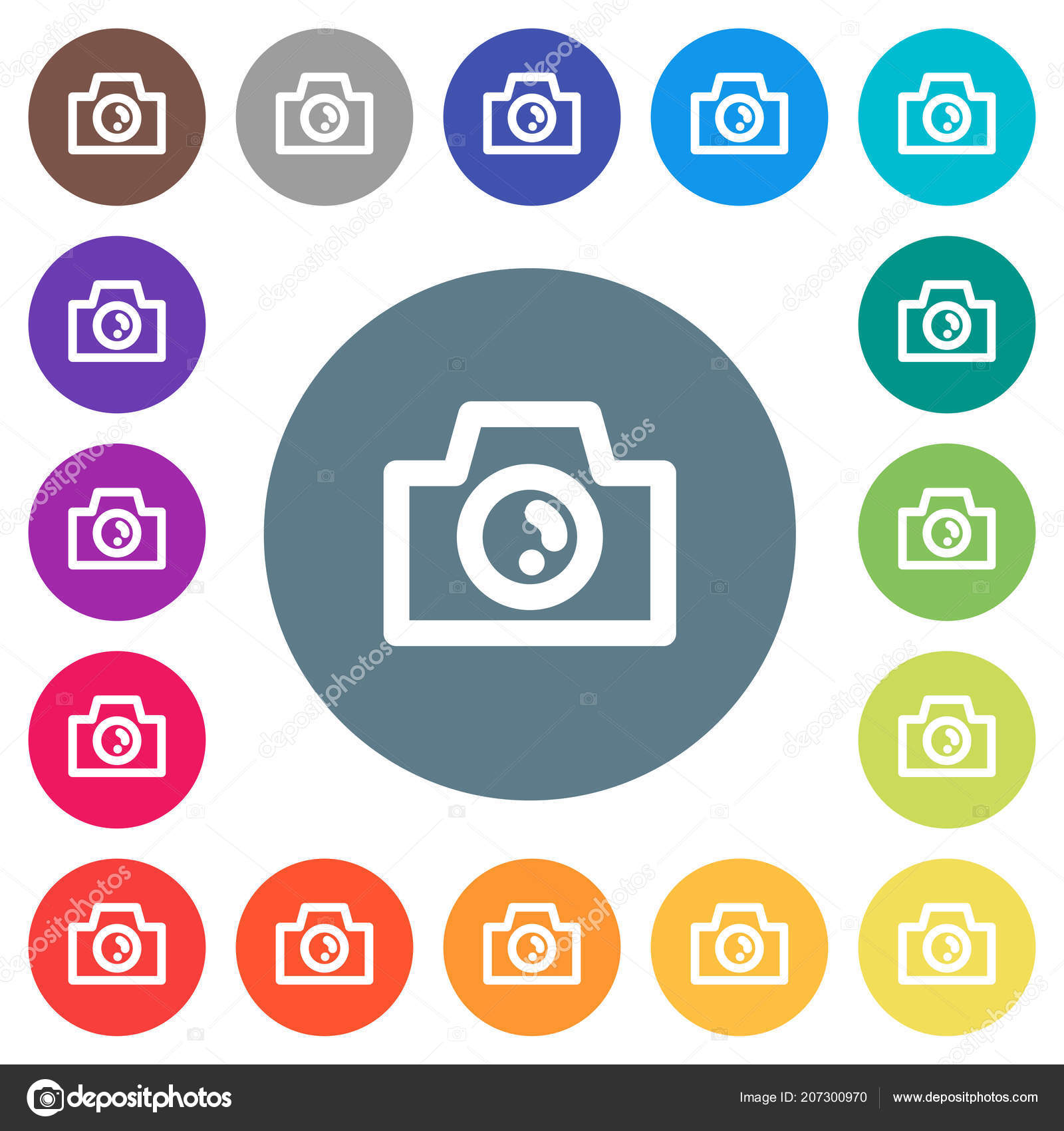 Camera Flat White Icons Color Backgrounds Background Color Variations ...