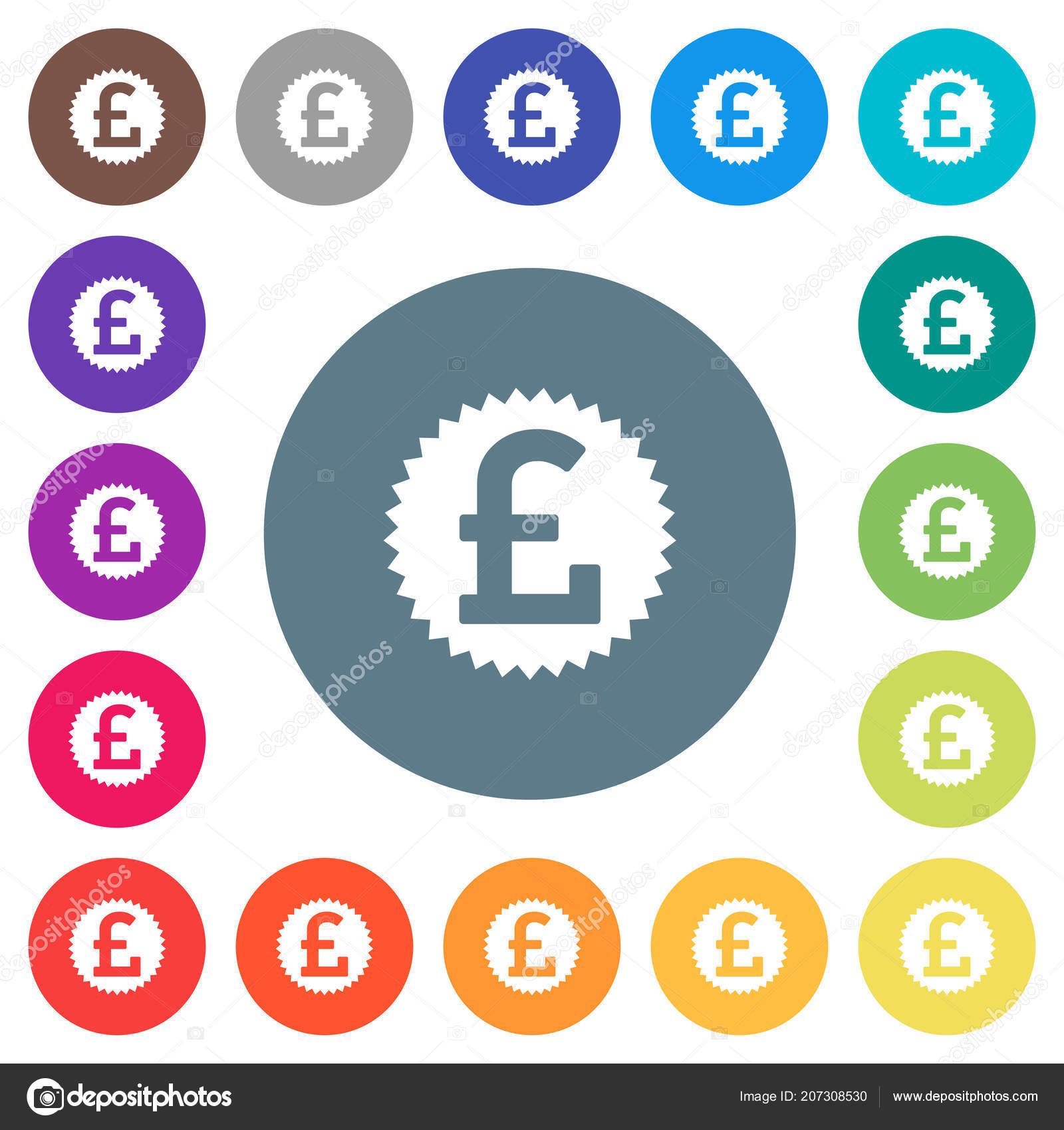 Pound Sticker Flat White Icons Color Backgrounds Background Color ...