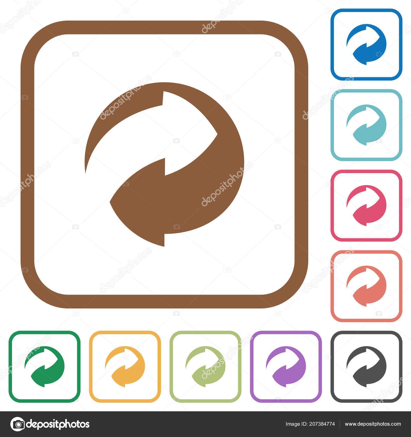 Eco Packing Symbol Simple Icons Color Rounded Square Frames White Stock Vector by ©renegadehomie ...