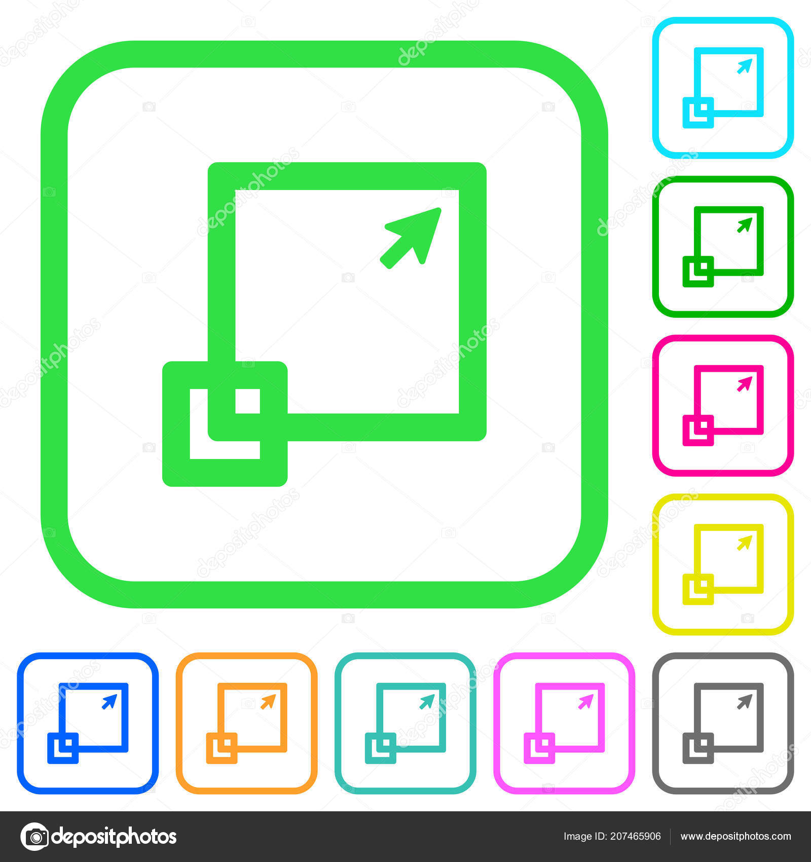 Maximize Window Vivid Colored Flat Icons Curved Borders White ...