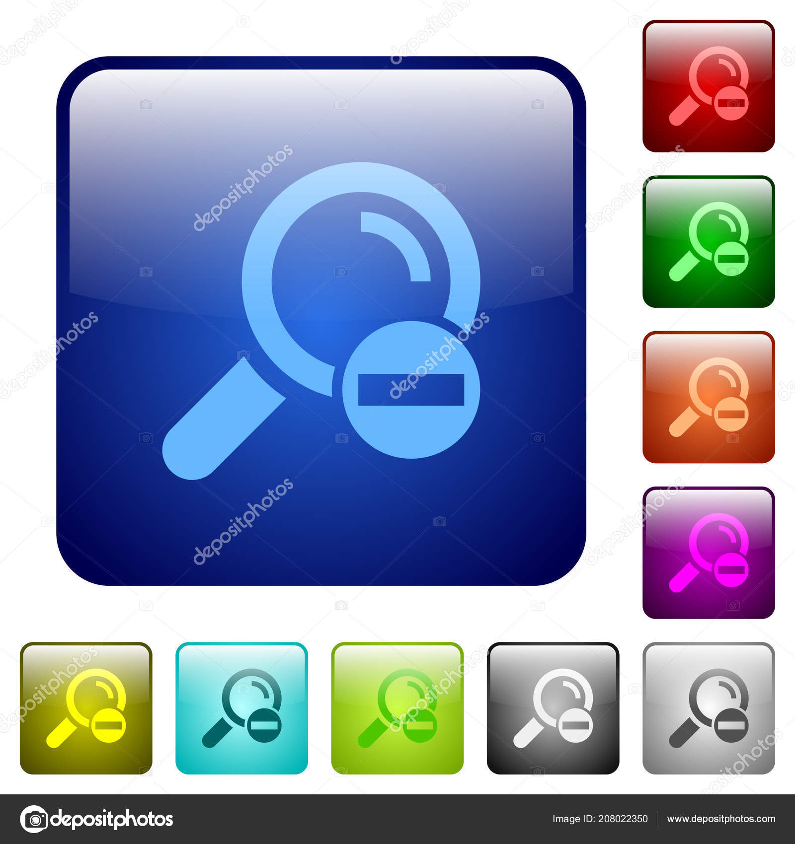 Remove Search Term Icons Rounded Square Color Glossy Button Set Stock Vector by ©renegadehomie ...