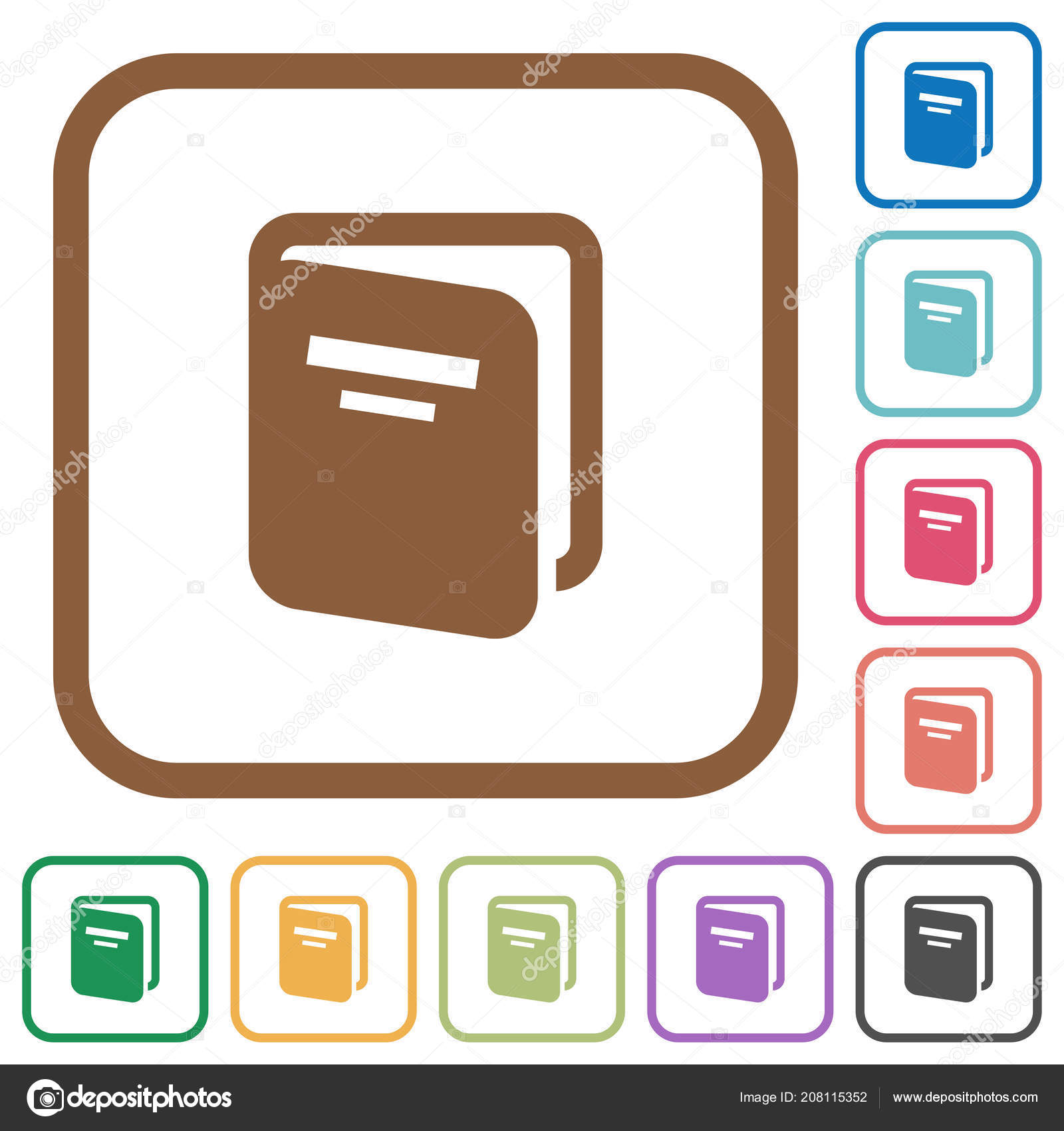 Album Simple Icons Color Rounded Square Frames White Background Stock Vector Image by ...