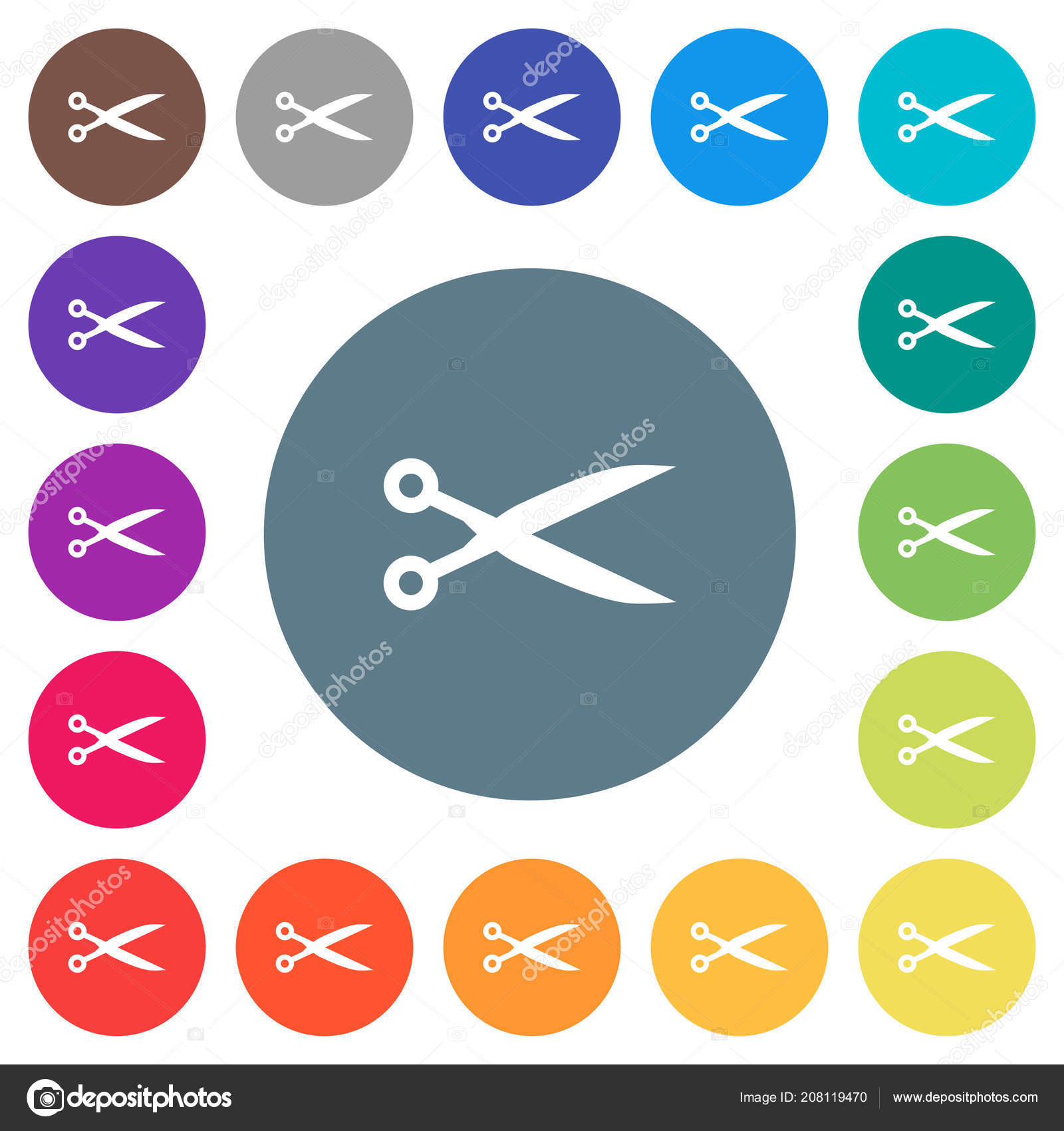 Cut Scissors Flat White Icons Color Backgrounds Background Color ...