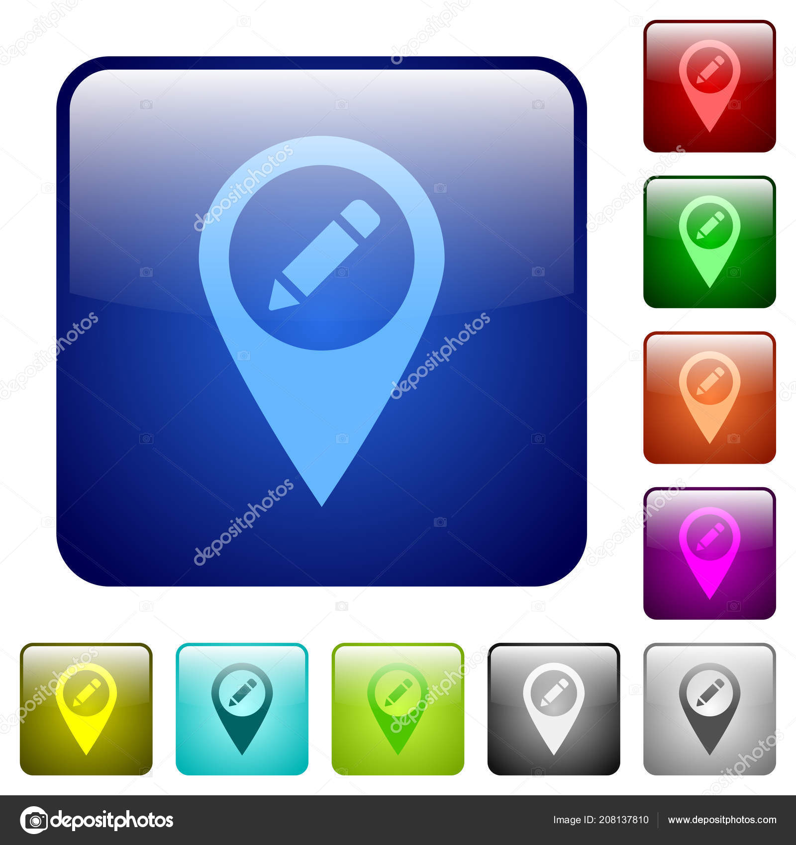 Rename Gps Map Location Icons Rounded Square Color Glossy Button Stock Vector by ©renegadehomie ...