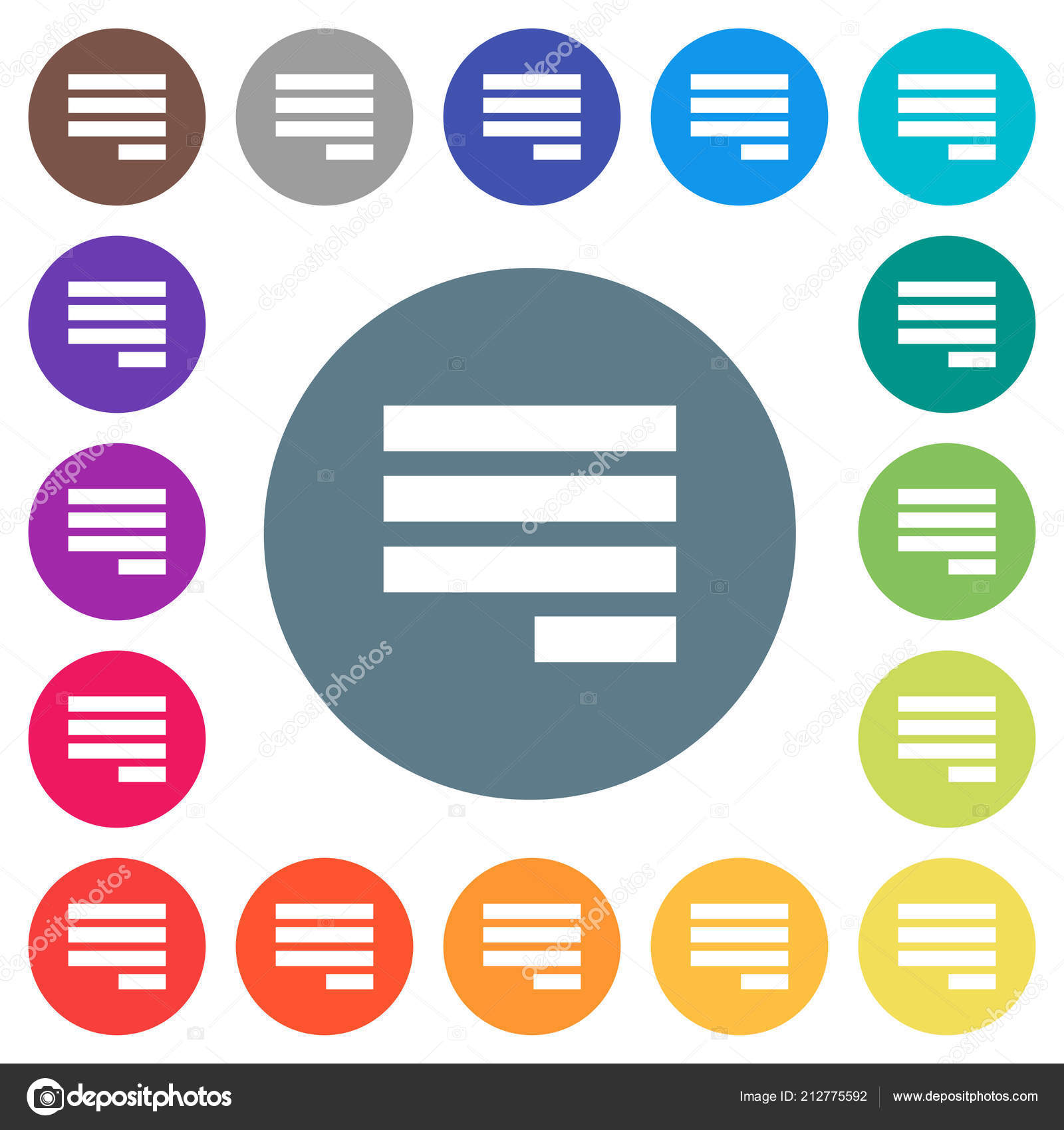 Text Align Justify Last Row Right Flat White Icons Color Stock Vector Image by ©renegadehomie ...