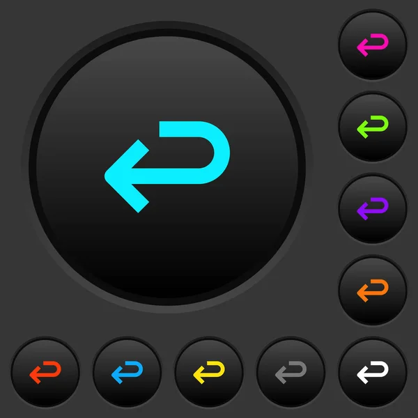 Keyboard Backspace Dark Push Buttons Vivid Color Icons Dark Grey Stock Vector Image By