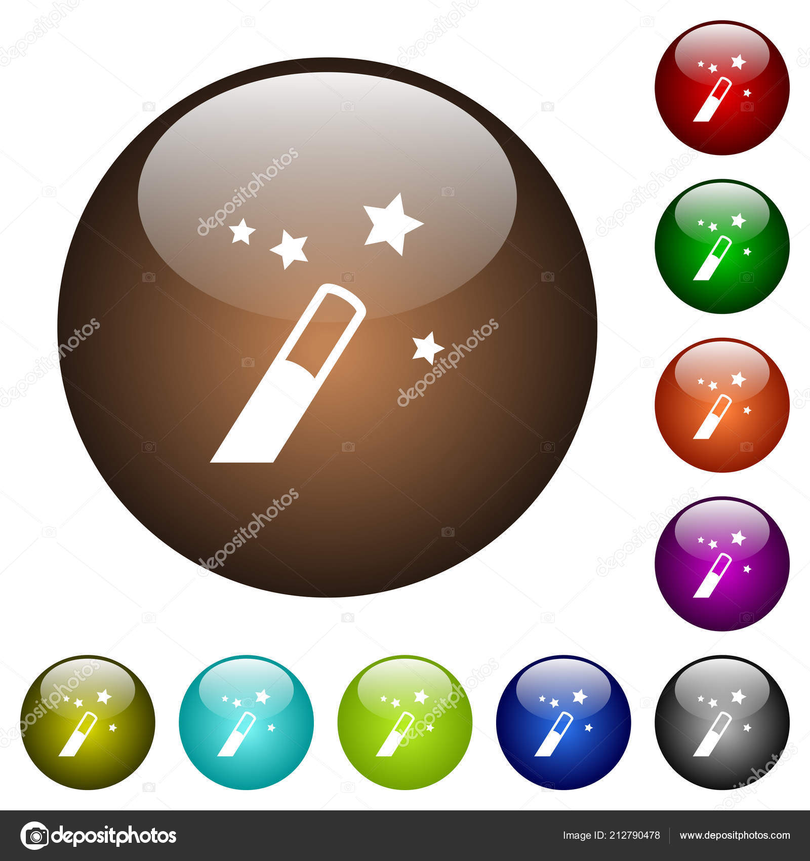 Application Wizard White Icons Color Glass Buttons Stock Vector Image ...