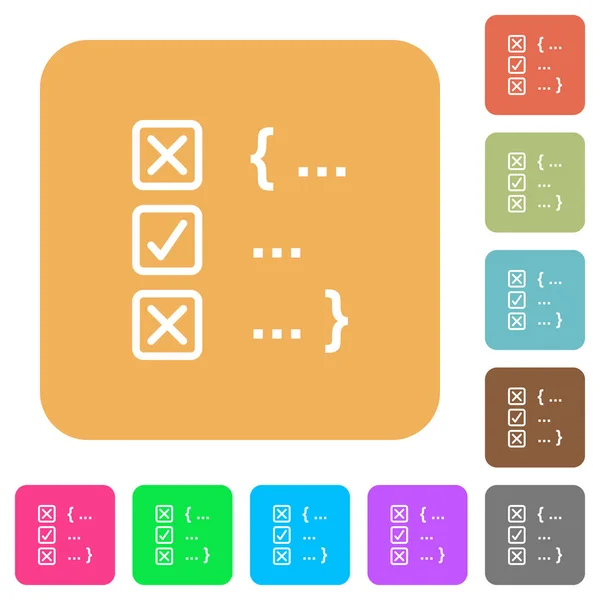 Source code checking flat round icons Stock Vector by ©renegadehomie 271904096