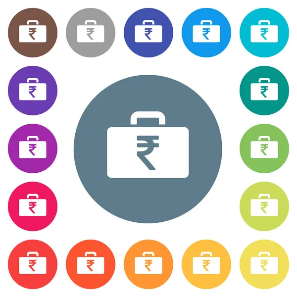 Indian Rupee Financial Graph Flat White Icons Color Backgrounds ...