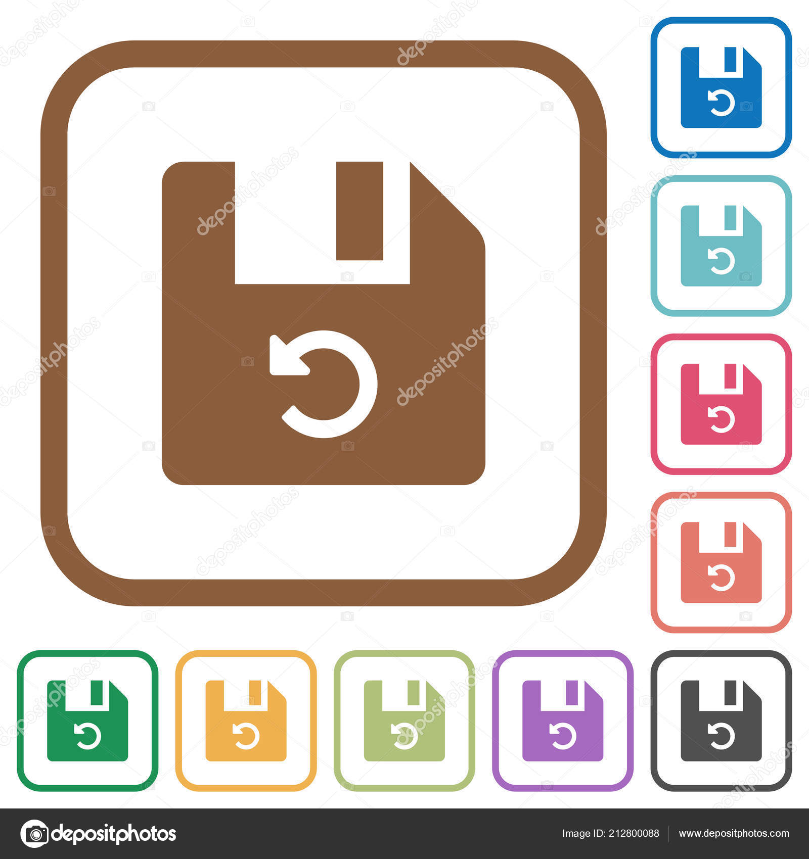 Undo Last File Operation Simple Icons Color Rounded Square Frames Stock ...