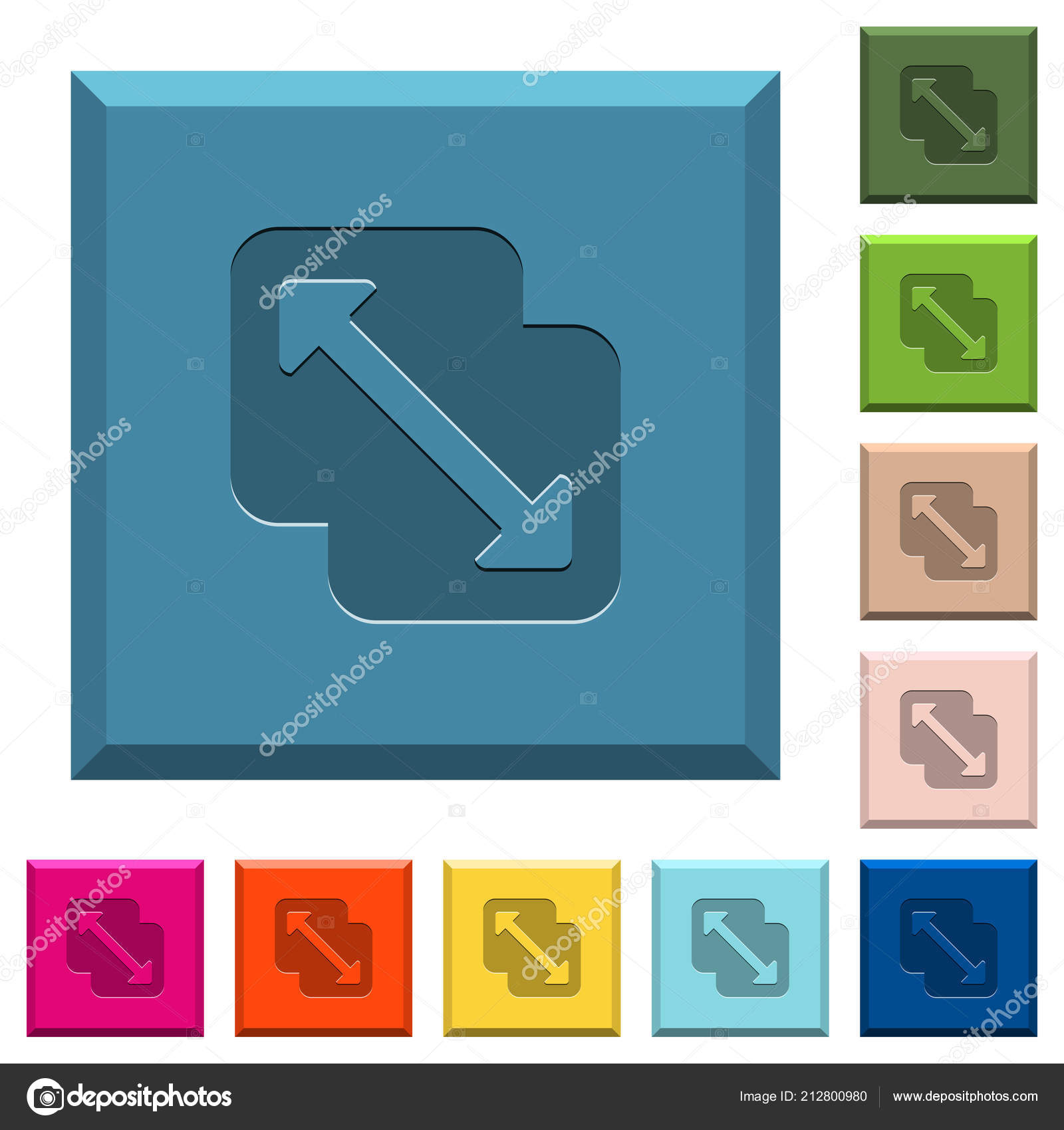 Merge Shapes Engraved Icons Edged Square Buttons Various Trendy Colors Stock Vector Image by ...