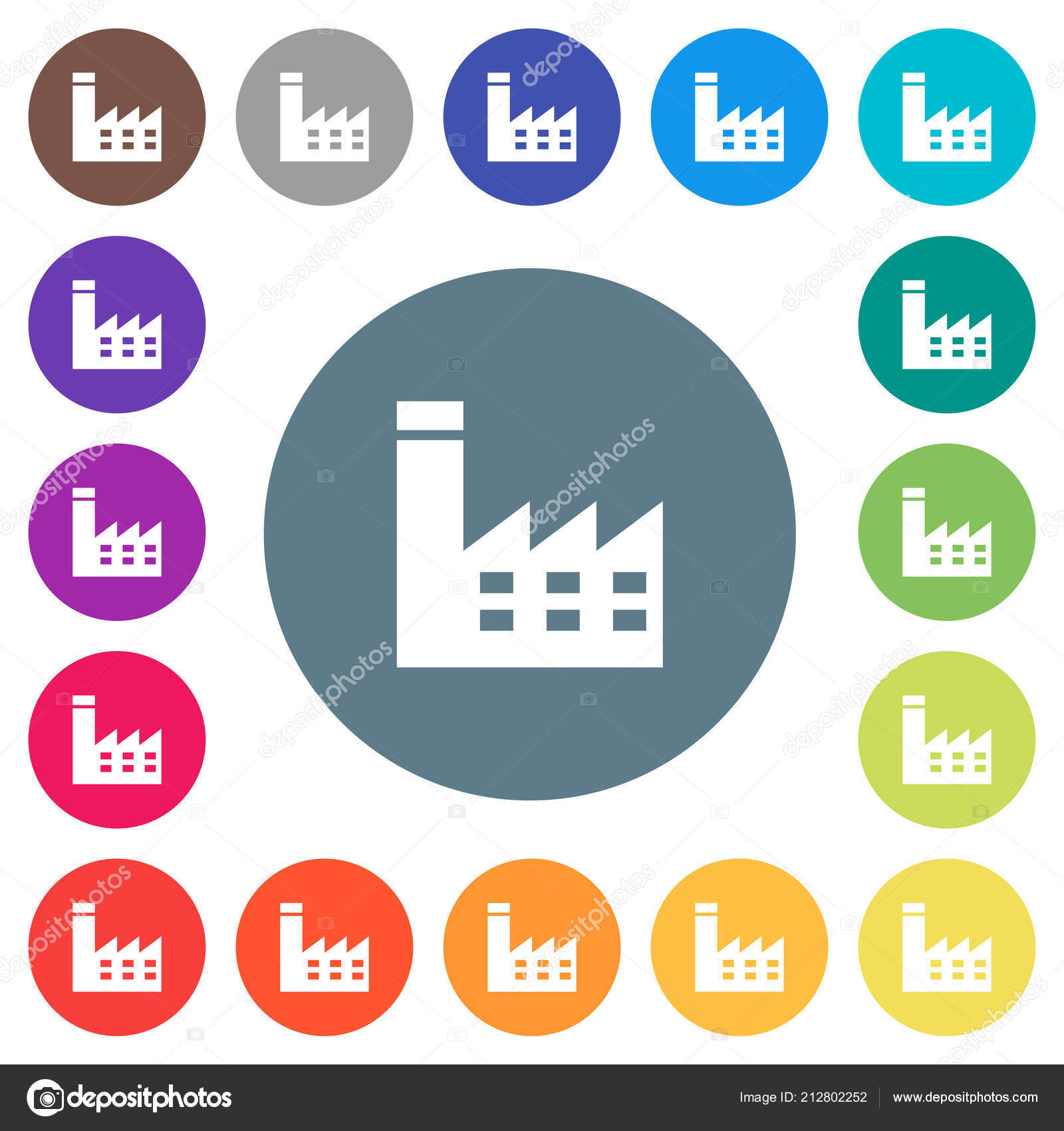 Factory Building Flat White Icons Color Backgrounds Background Color ...