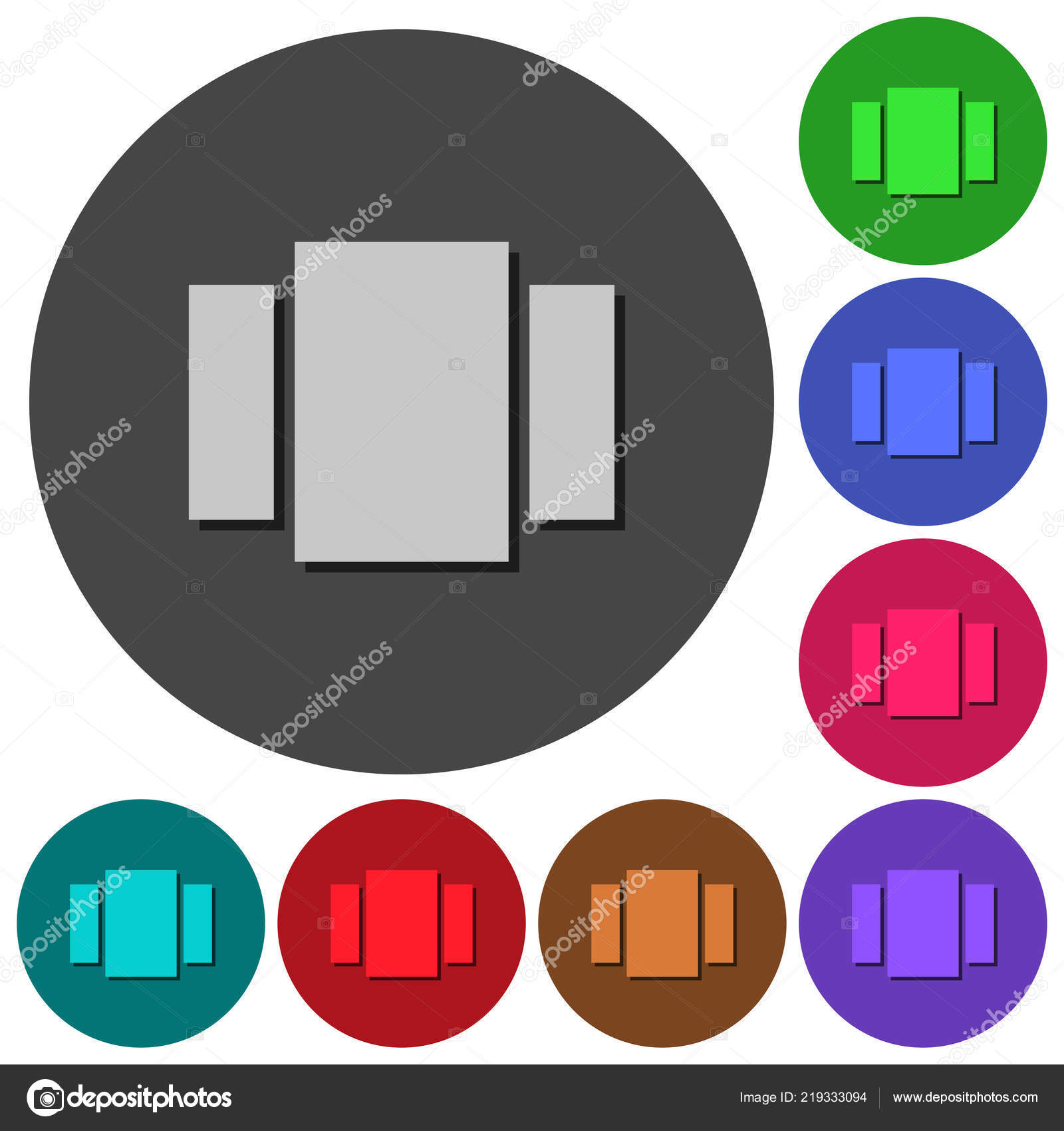 View Carousel Icons Shadows Color Backgrounds Material Design Stock ...