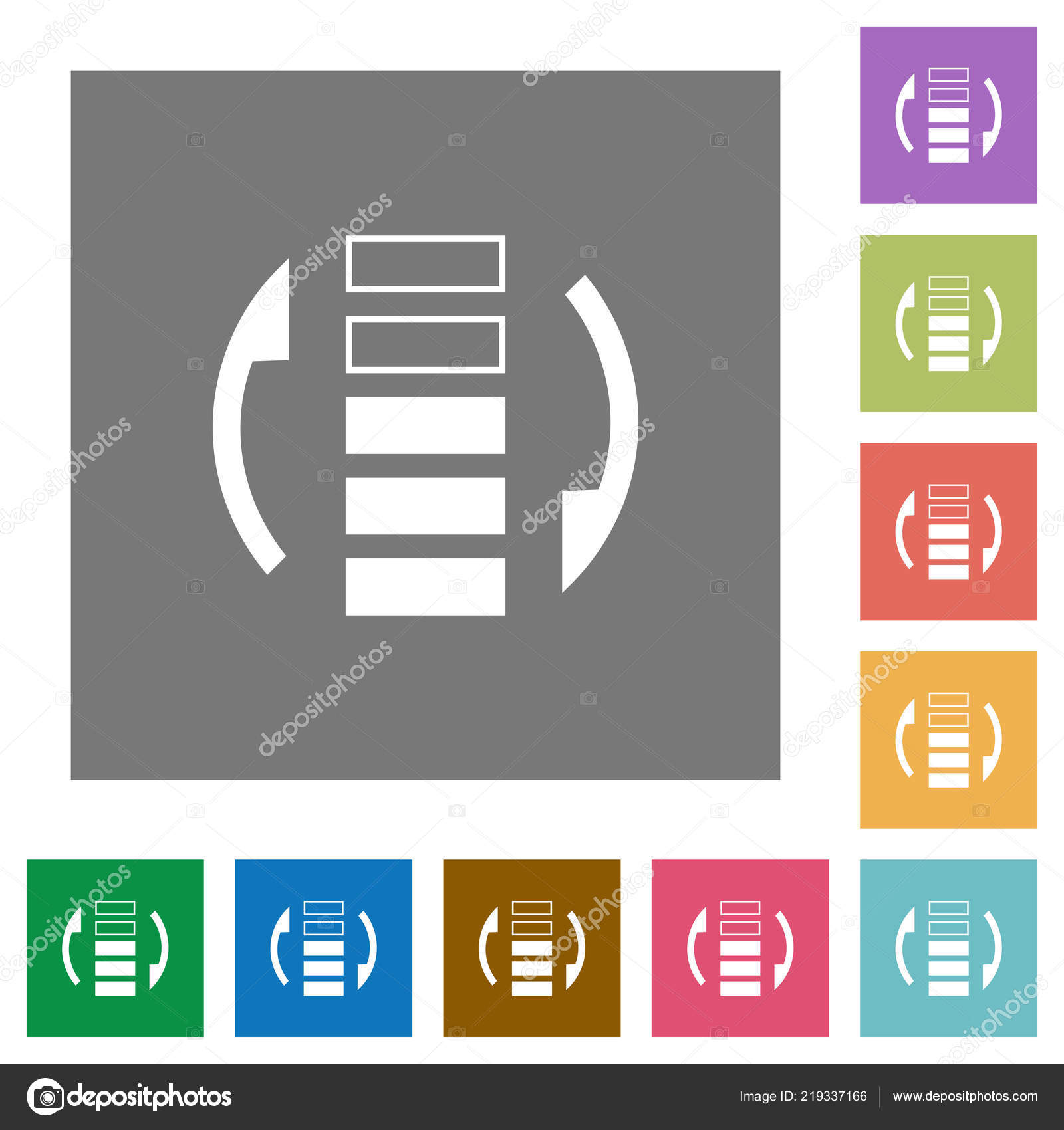 Refresh Rate Flat Icons Simple Color Square Backgrounds Stock Vector ...