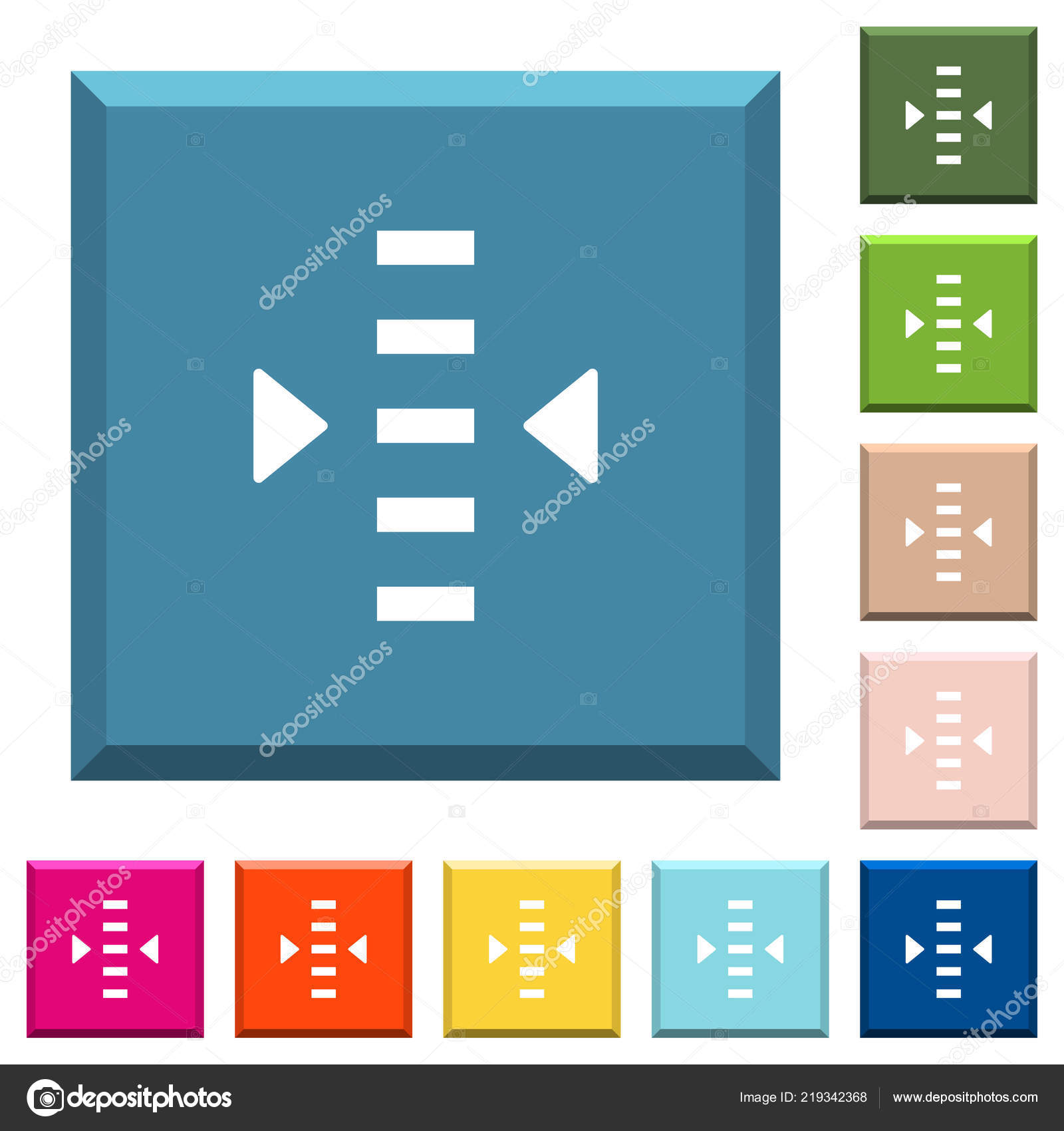 Adjust Level White Icons Edged Square Buttons Various Trendy Colors ...