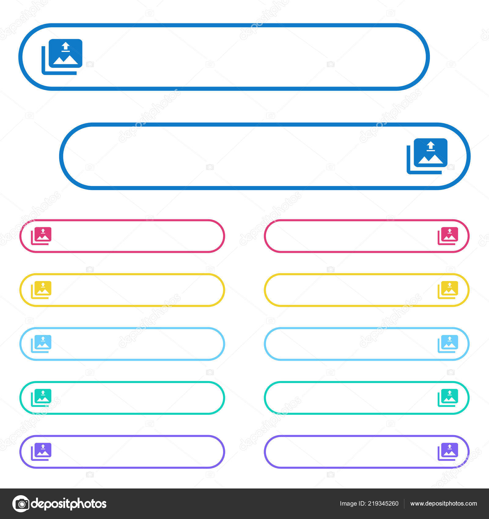 Upload Multiple Images Icons Rounded Color Menu Buttons Left Right