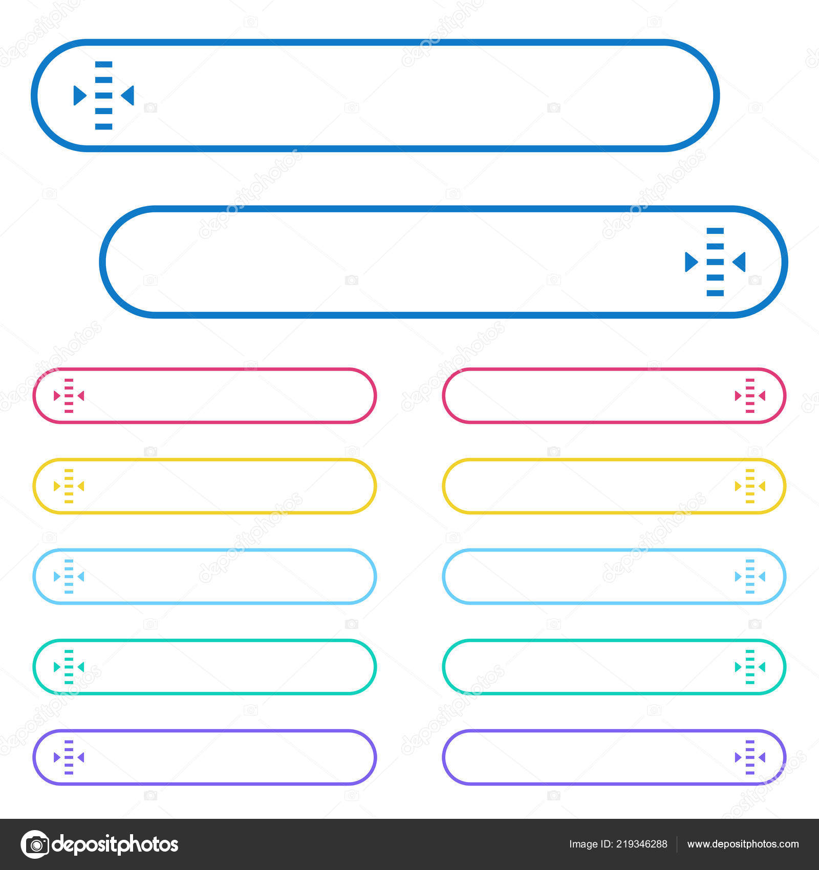 Adjust Level Icons Rounded Color Menu Buttons Left Right Side Stock