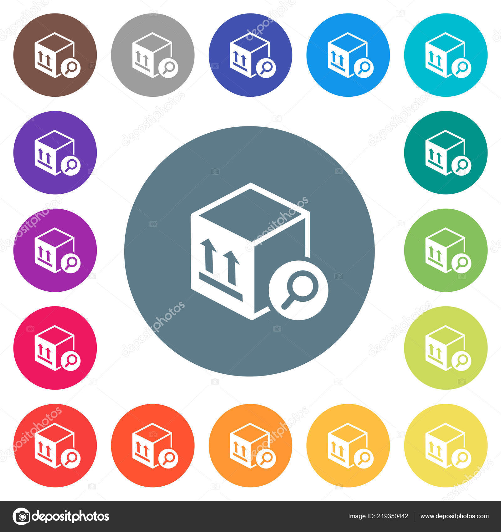 Find Package Flat White Icons Color Backgrounds Background Color Variations Stock Vector by ...