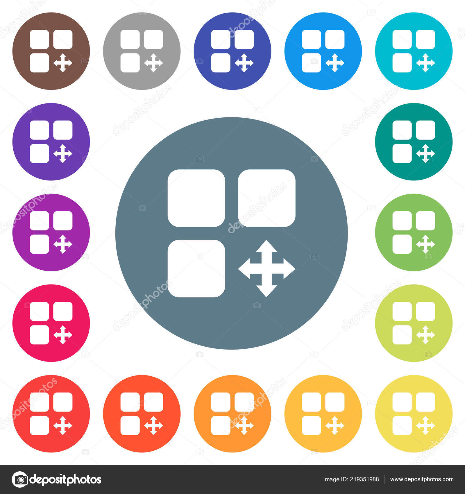 Move Component Flat White Icons Color Backgrounds Background Color ...