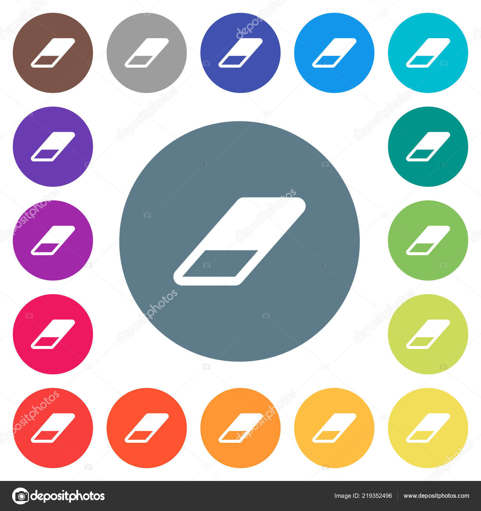 Eraser Flat White Icons Color Backgrounds Background Color Variations ...