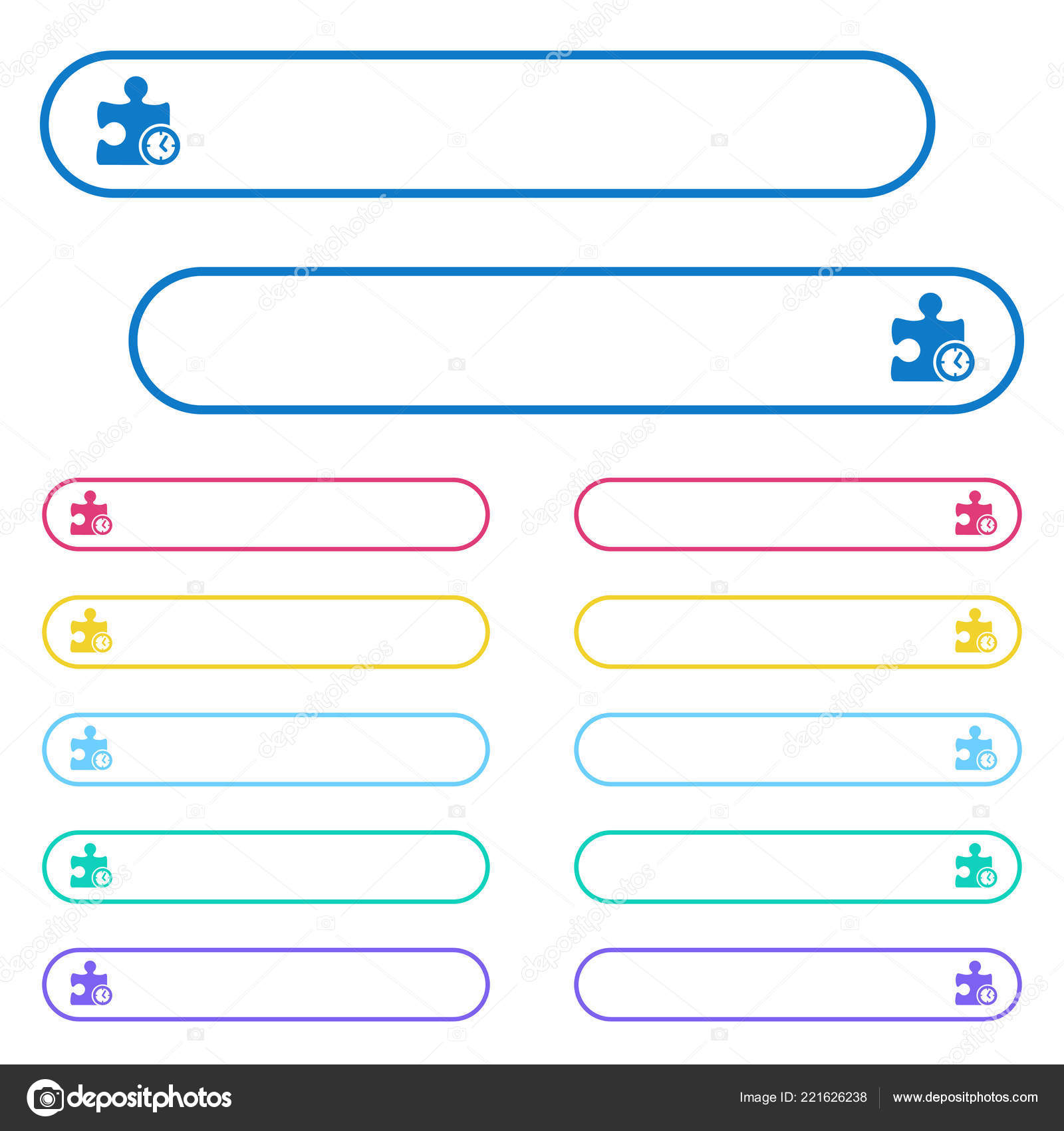 Timer Plugin Icons Rounded Color Menu Buttons Left Right Side Stock Vector by ©renegadehomie ...