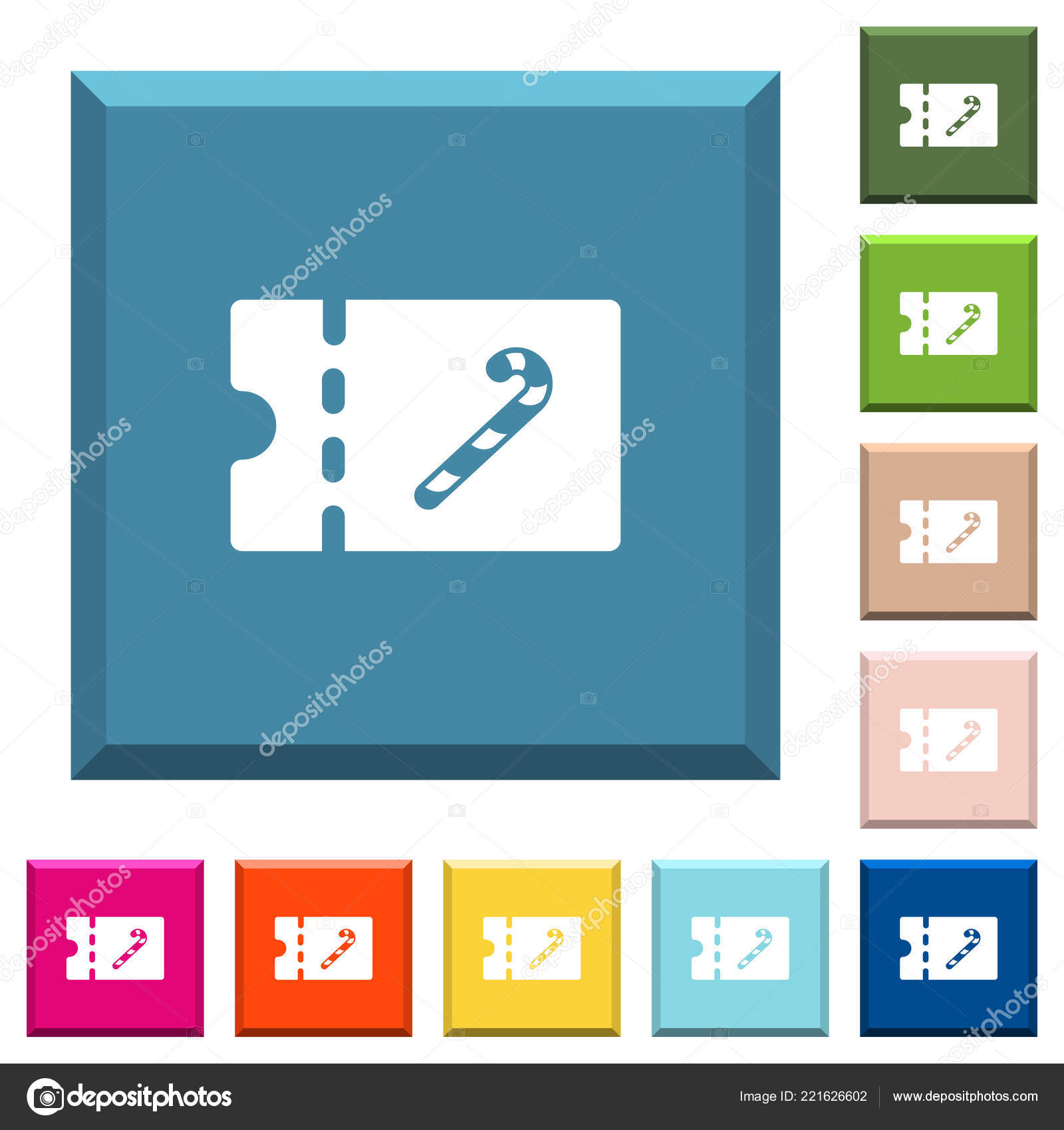 Sweet Shop Discount Coupon White Icons Edged Square Buttons Various ...